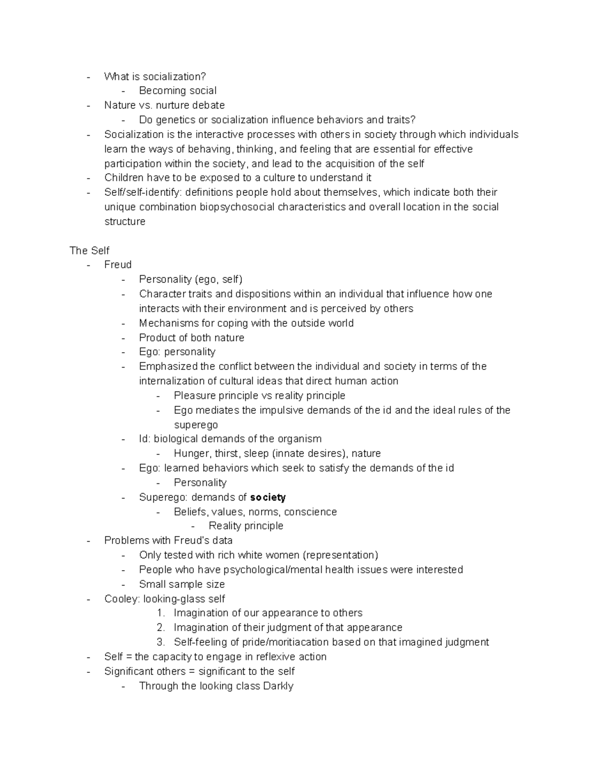 Chapter 4 Socialization, Interaction, and the Self - What is ...