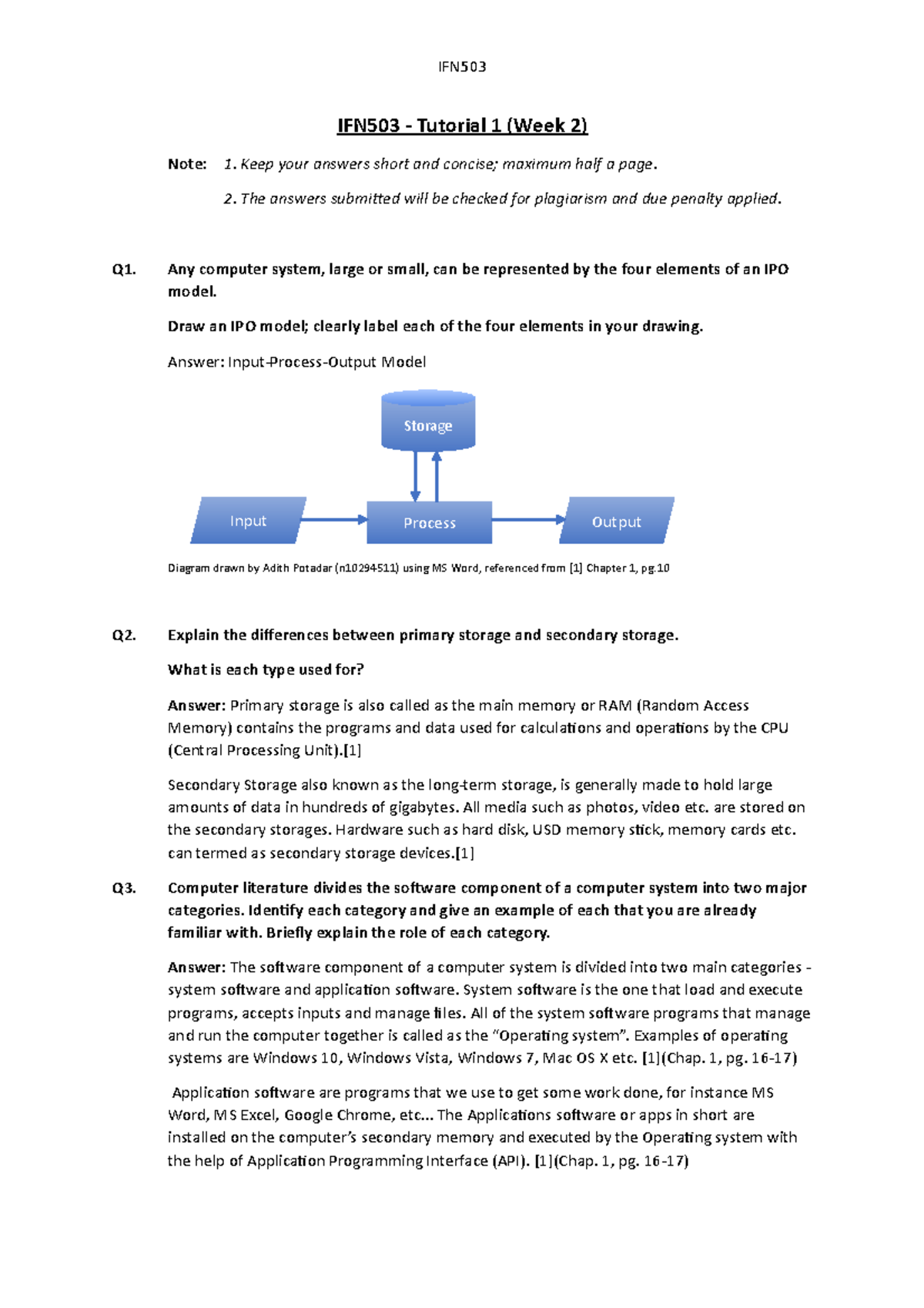 IFN503 Tutorial 1 week 2 Assingment Answers - IFN503 IFN503 Tutorial 1 ...