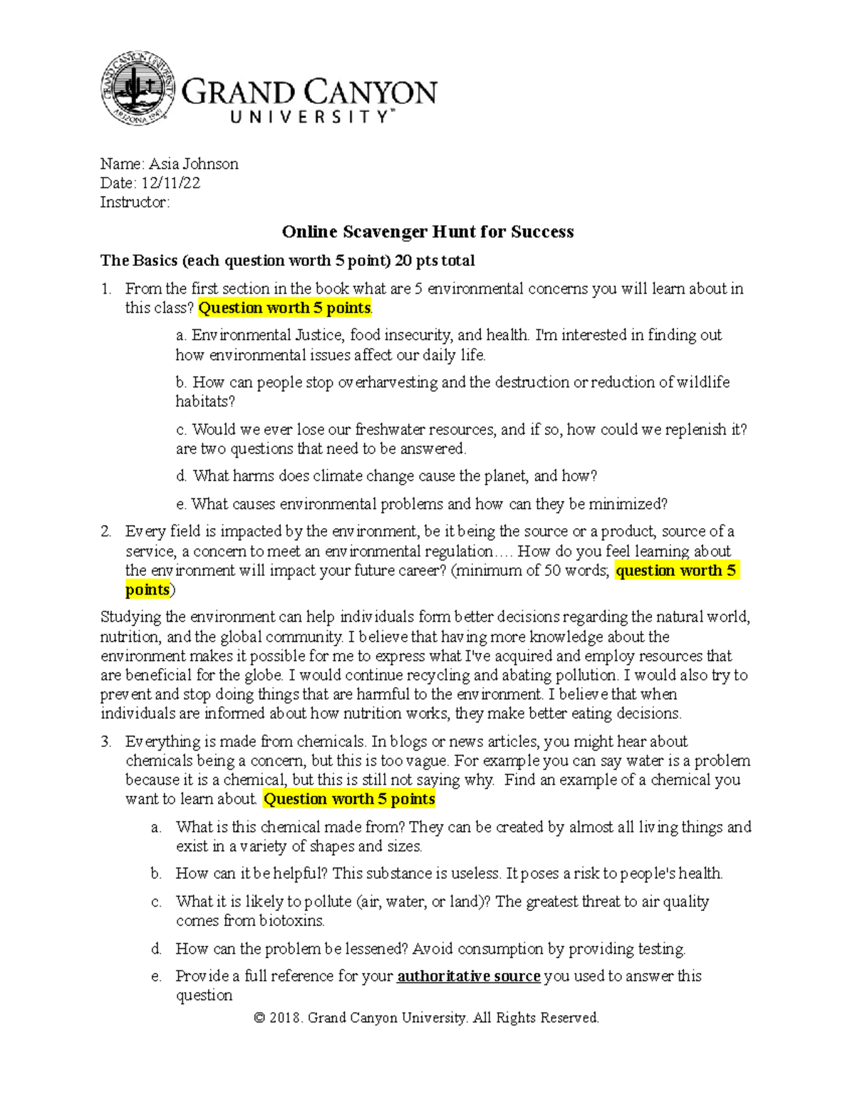 BIO-220-RS-Online Scavenger Hunt For Success Resource Complete - Name ...