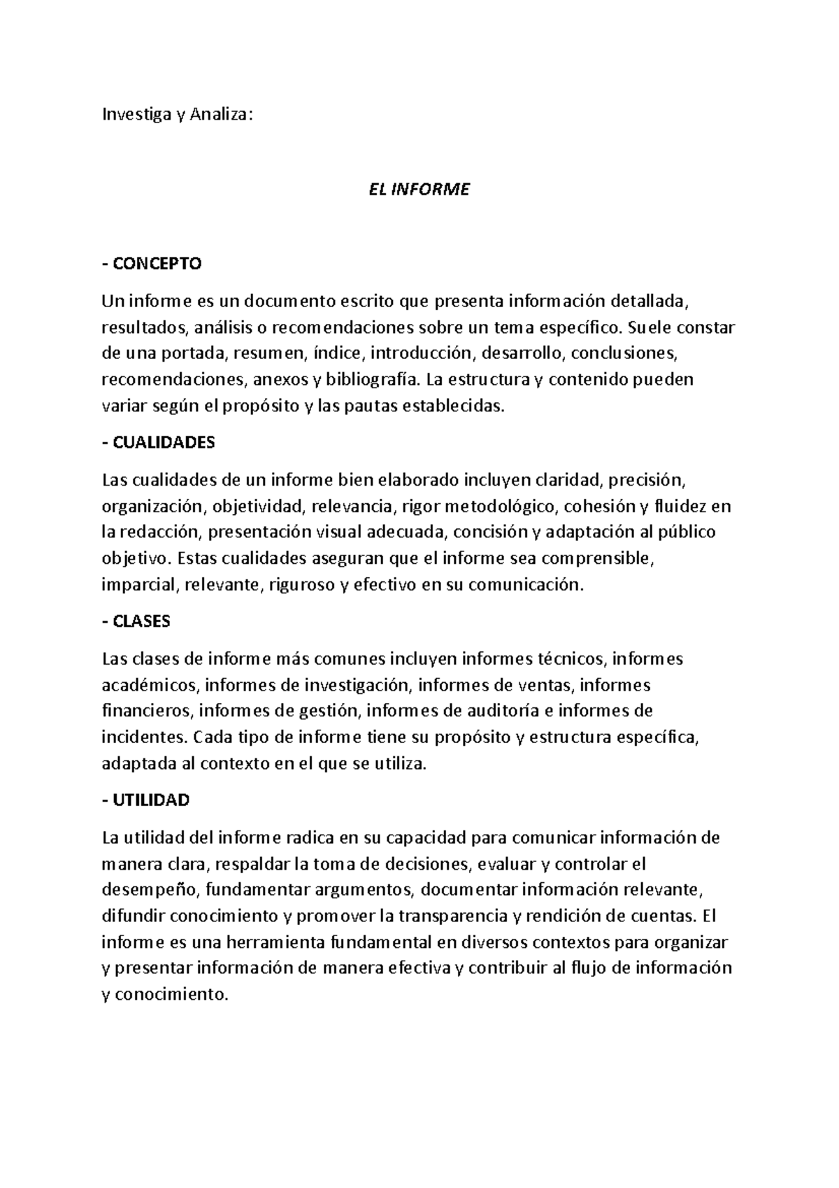 El Informe y La Composicion - Investiga y Analiza: EL INFORME ...