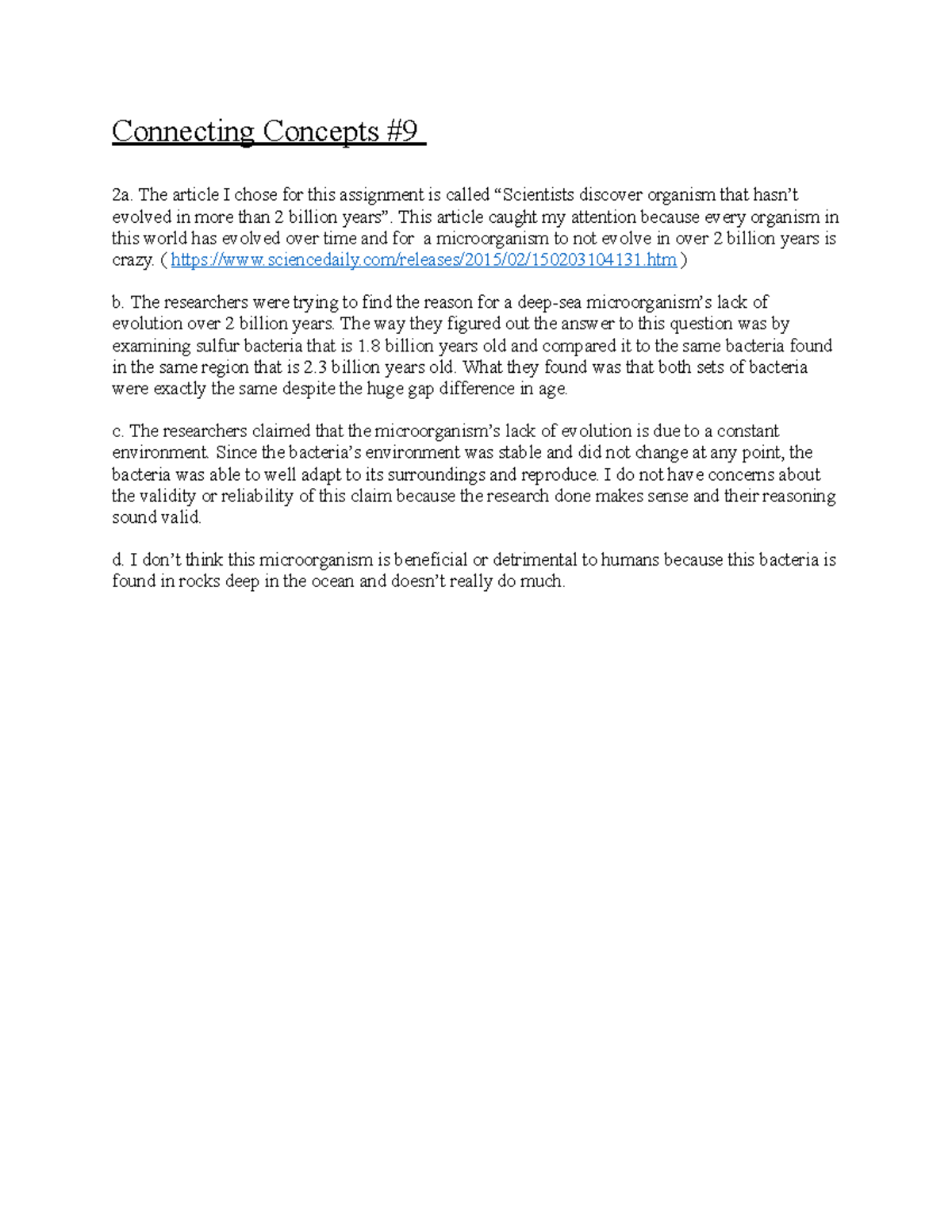 Connecting Concepts #9 - The article I chose for this assignment is ...