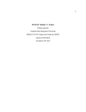 [Solved] In this discussion you will choose a creative work from a ...