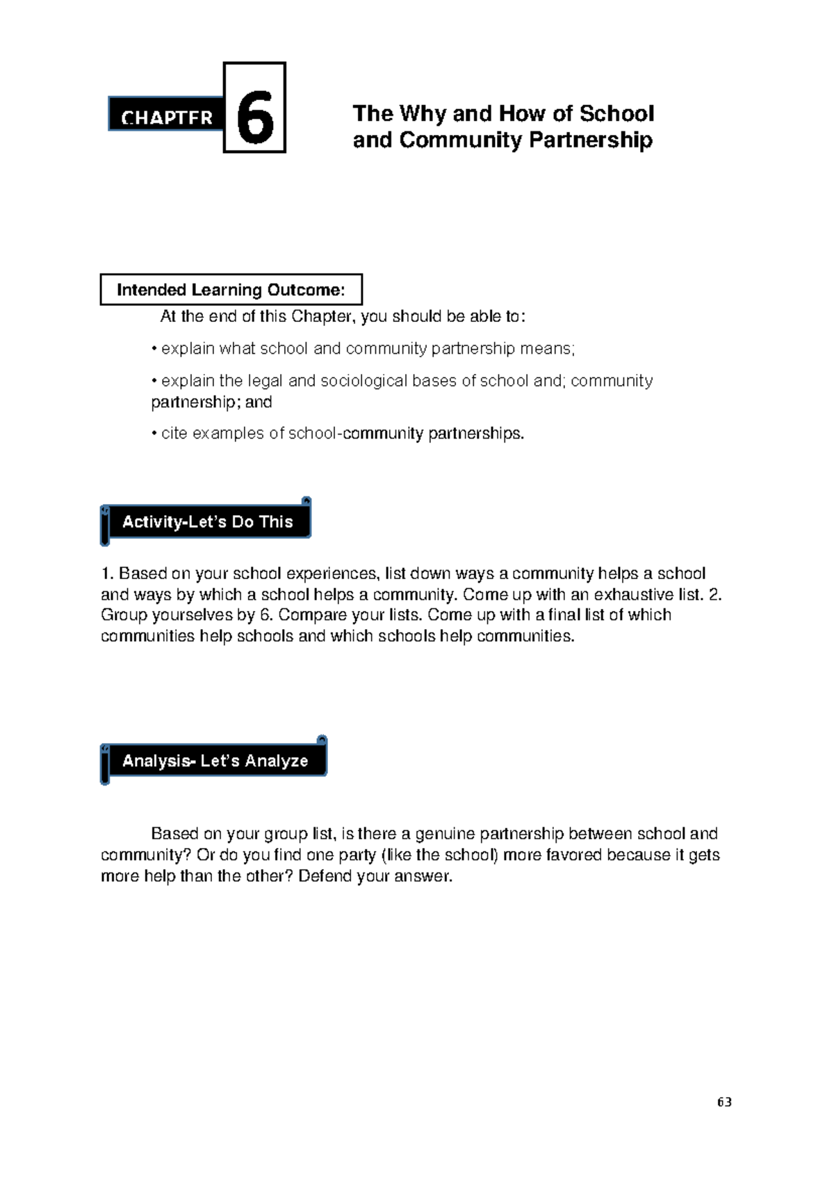 Chapter 6 The Why and How of School and Community Partnership - The Why ...