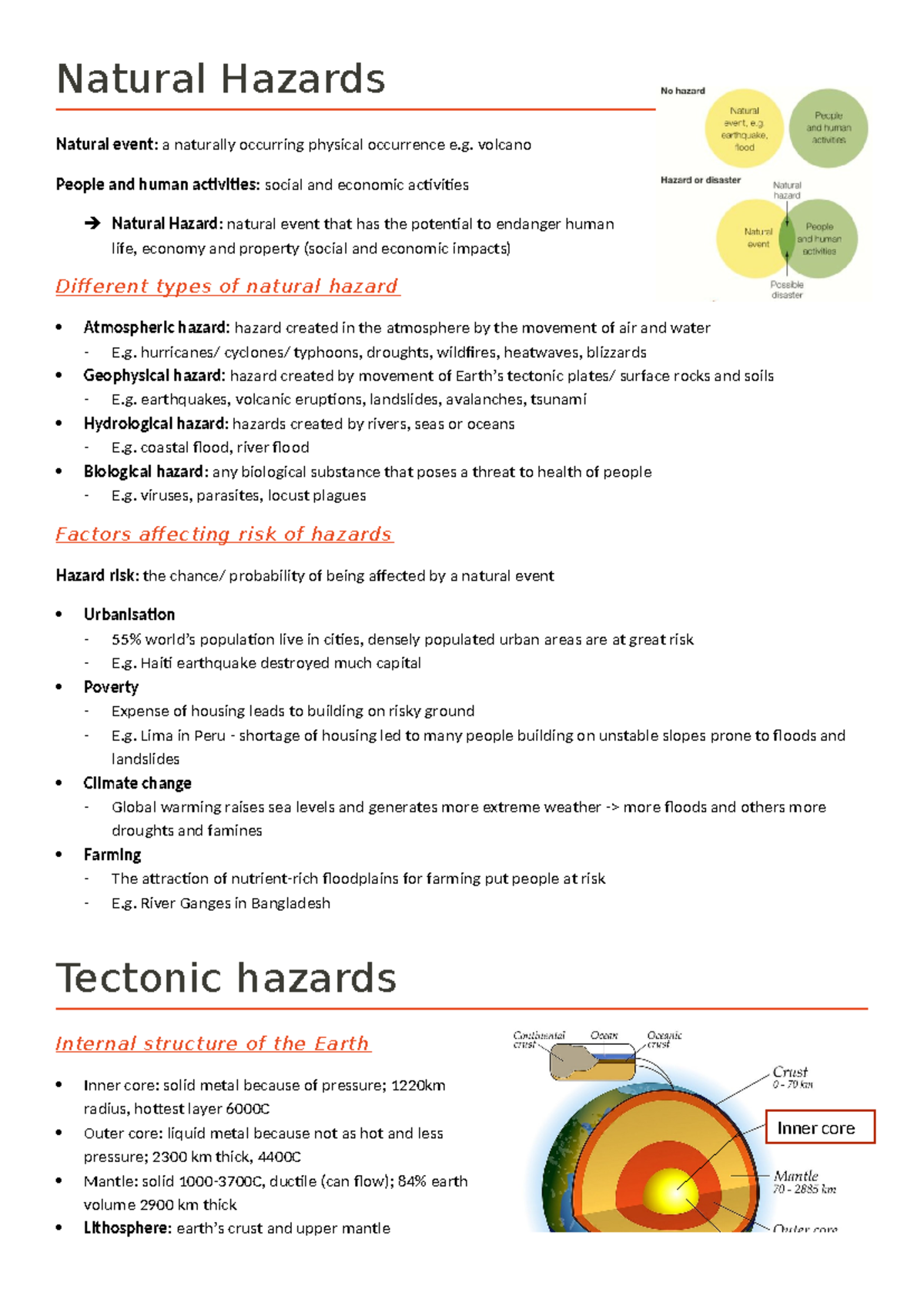 Natural Hazards - gfh - Natural Hazards Natural event: a naturally ...