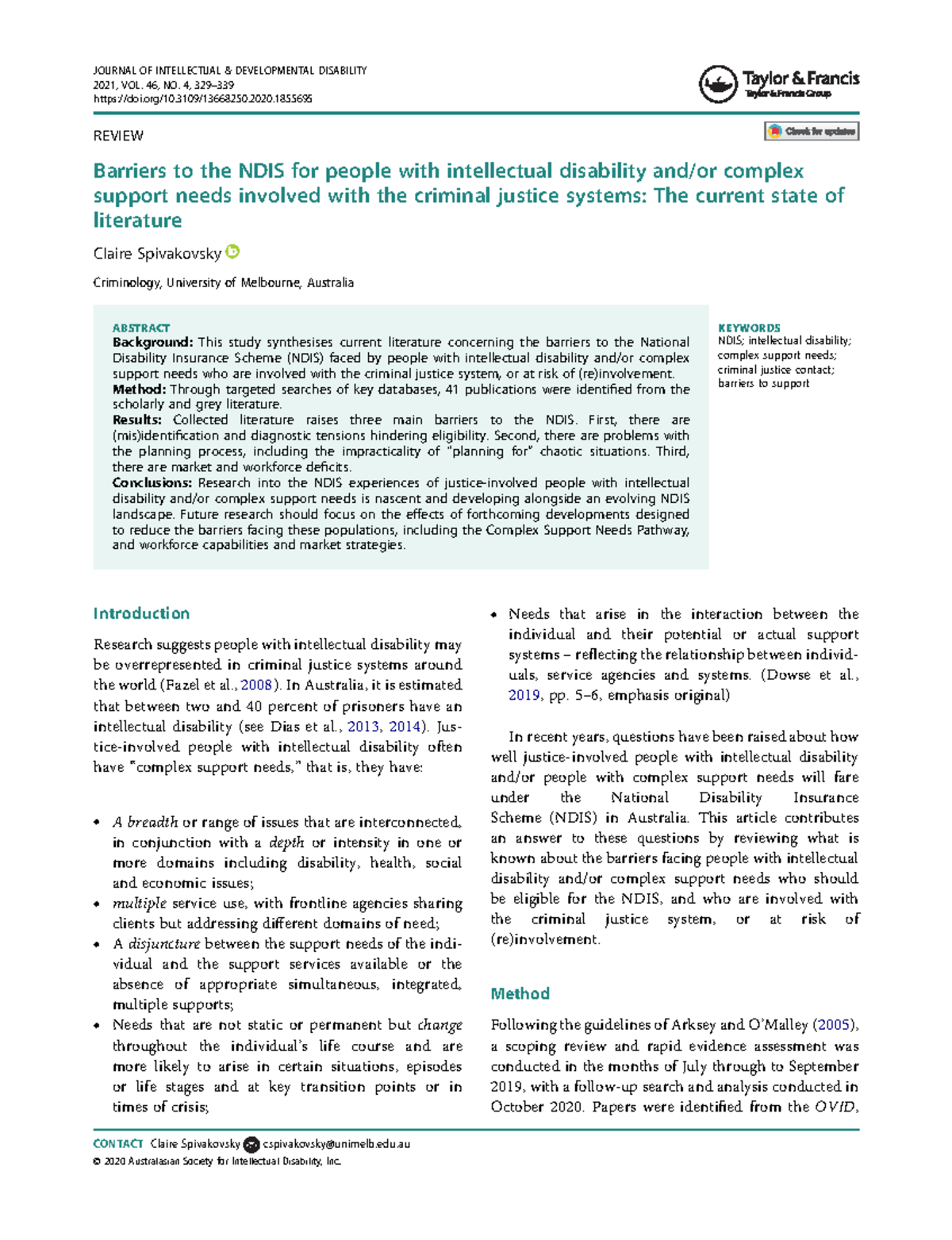 NDIS People WITH Intellectual Disability - REVIEW Barriers to the NDIS ...