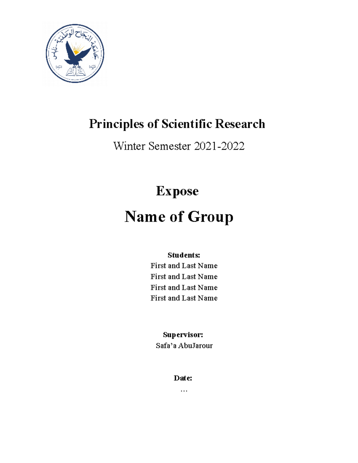 Template Expose - data communication - Principles of Scientific ...