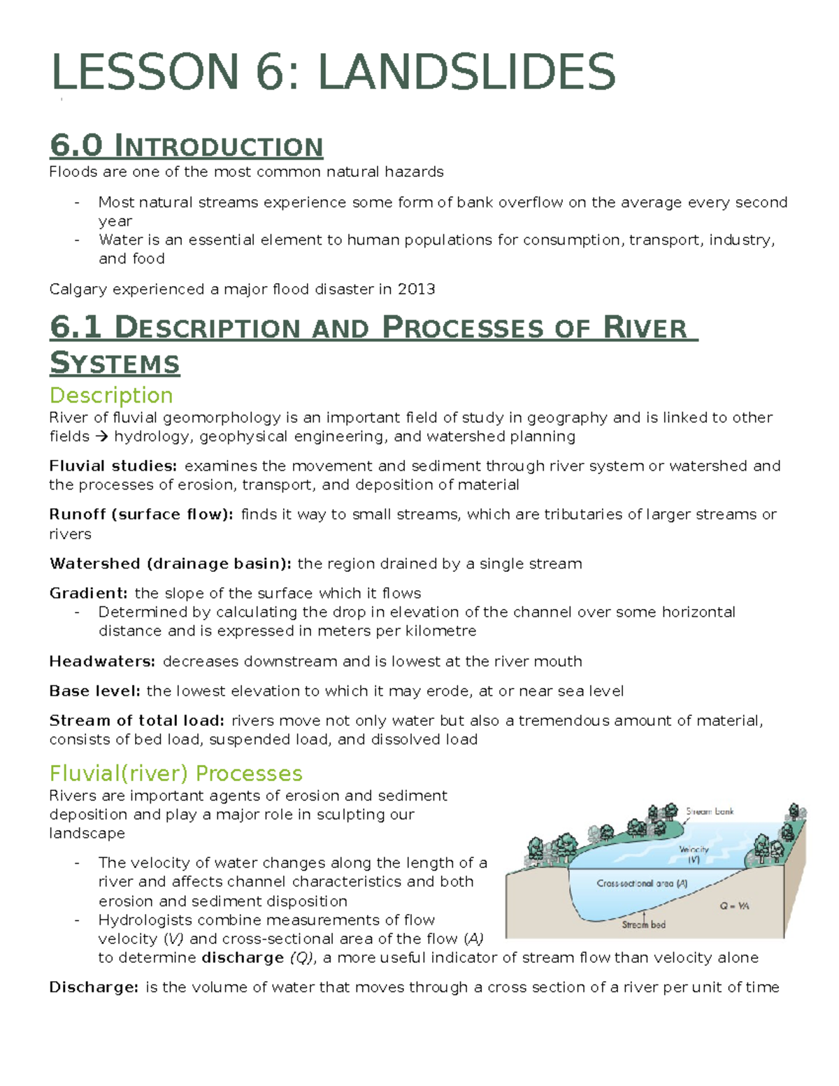Risks and Disasters - Lesson 6 - LESSON 6: LANDSLIDES 6 INTRODUCTION ...