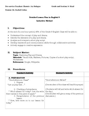 Dlp-eng-g10-q1-melc-1-week-1 compress - LESSON PLAN IN ENGLISH 10 School BILAD HIGH SCHOOL -STE ...