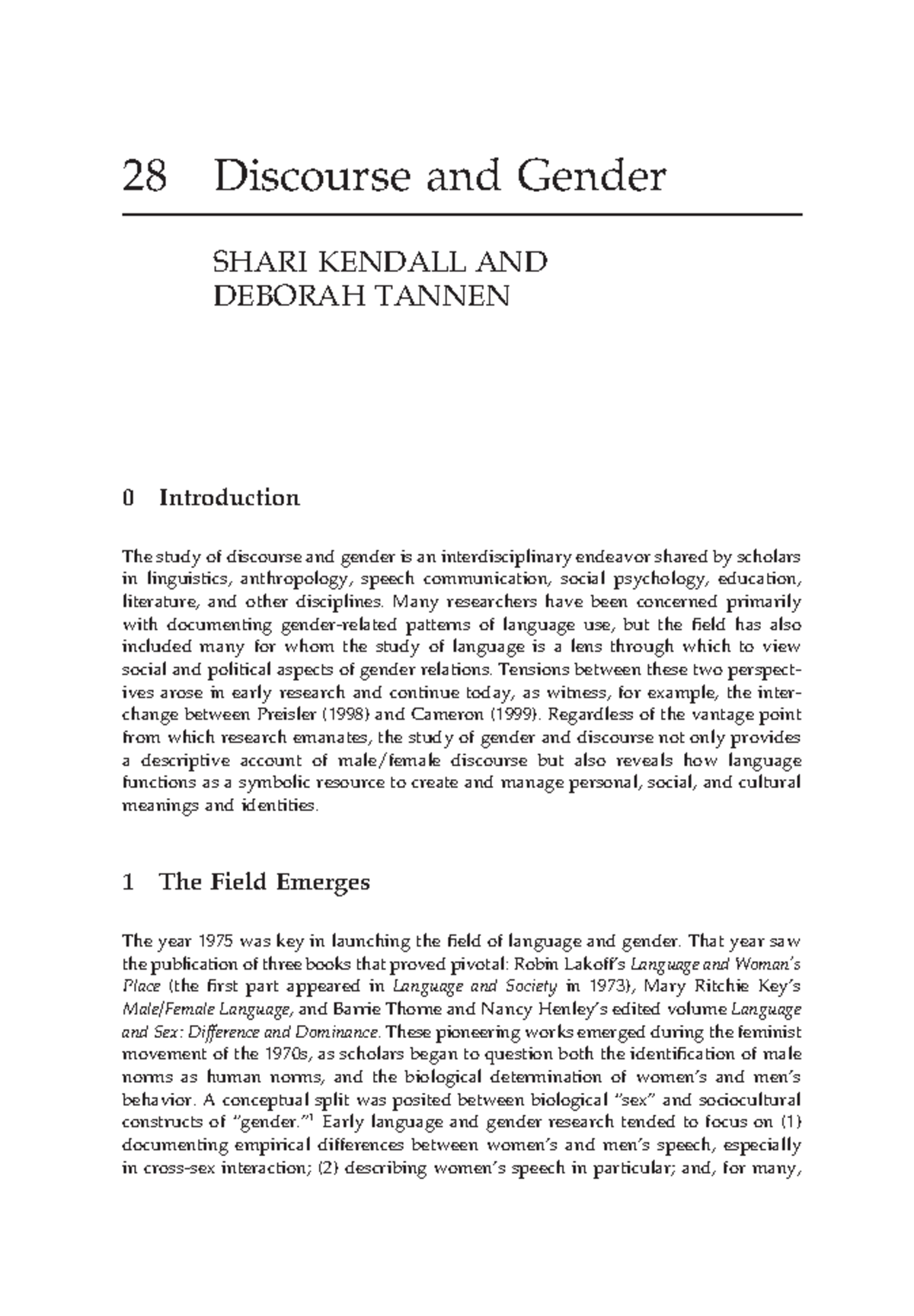 Ch 28 - Discourse and Gender - Deborah Schiffrin, Deborah Tannen, Heidi E. Hamilton The Handbook ...