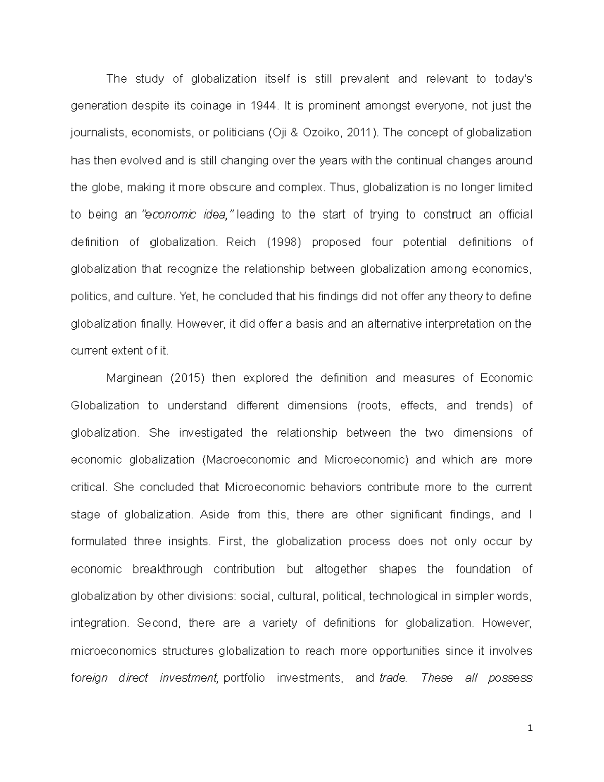Globalization: More Than What Meets The Eye - The study of ...