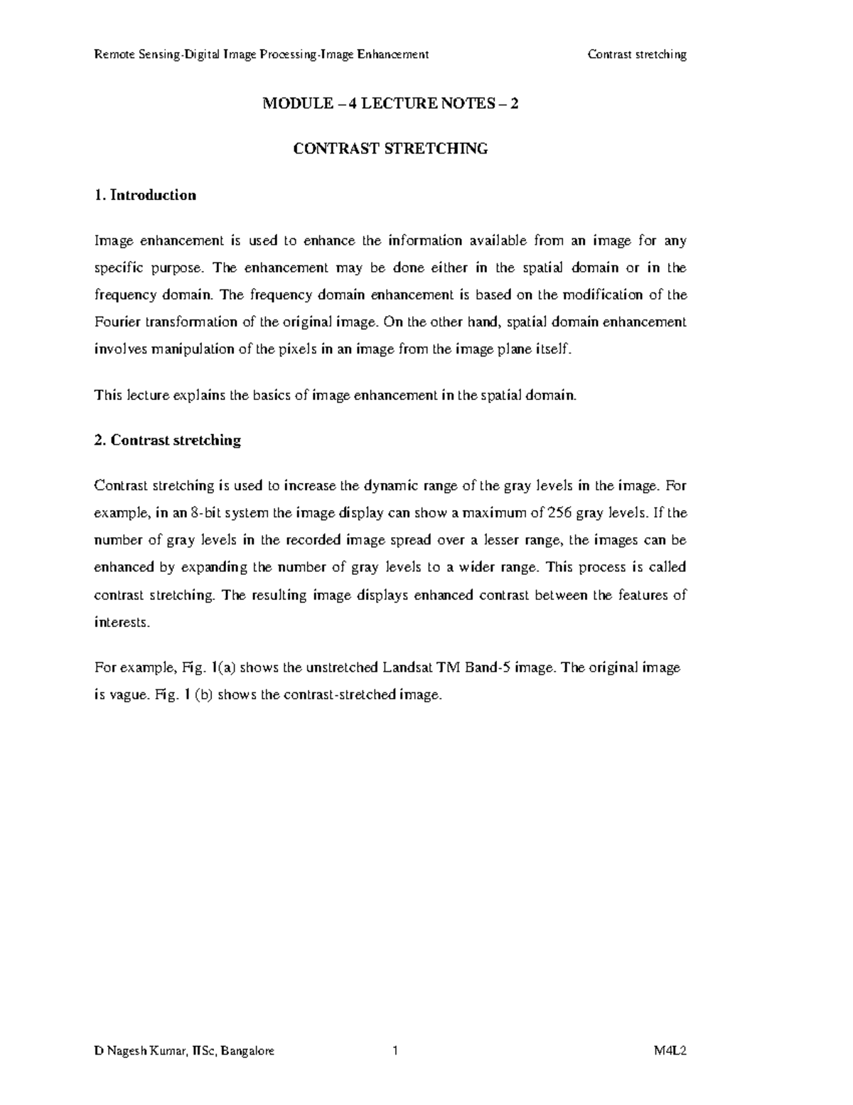 Contrast strectching lecture notes - MODULE – 4 LECTURE NOTES – 2 ...