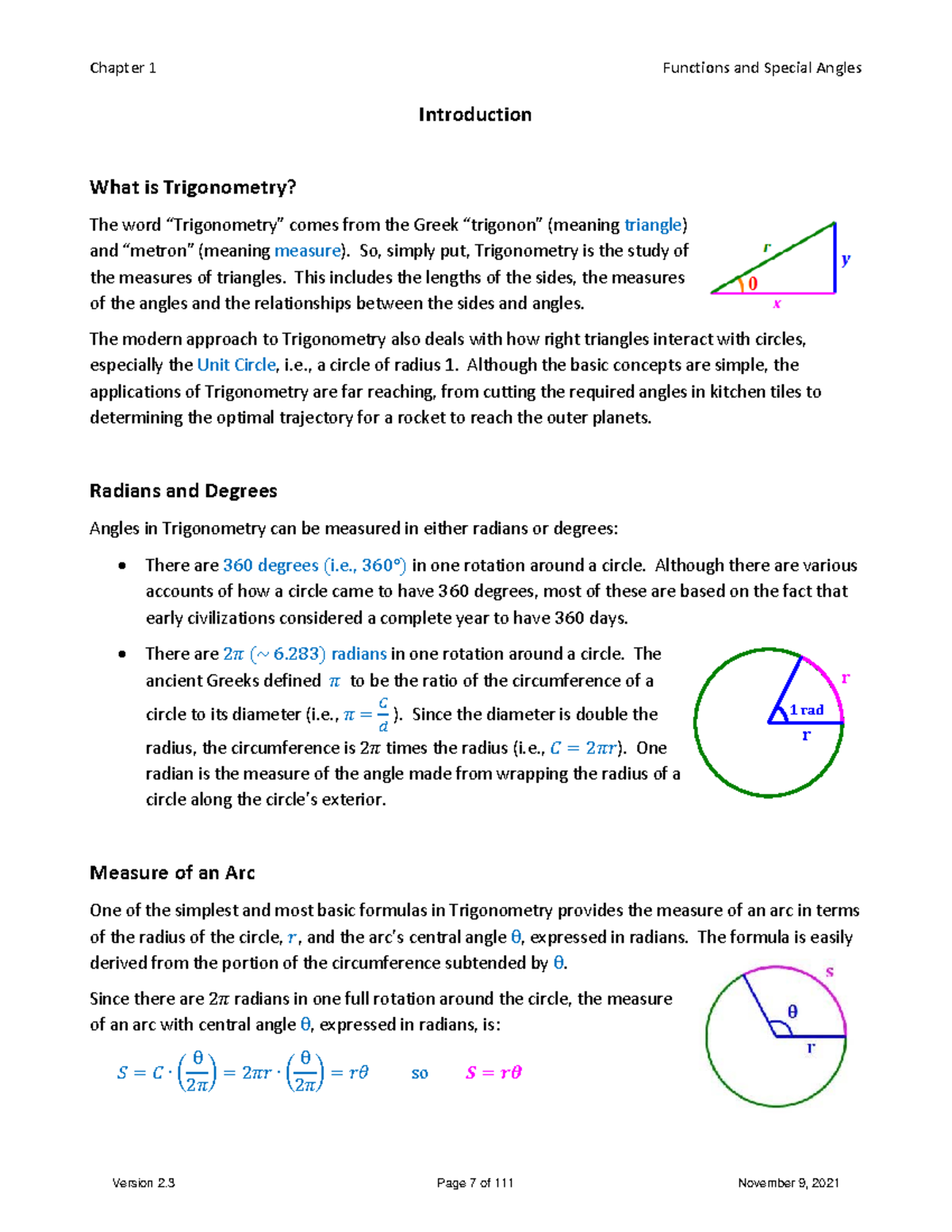 Trigonometry Math - 學習資源 - r r 1 rad Introduction What is Trigonometry ...