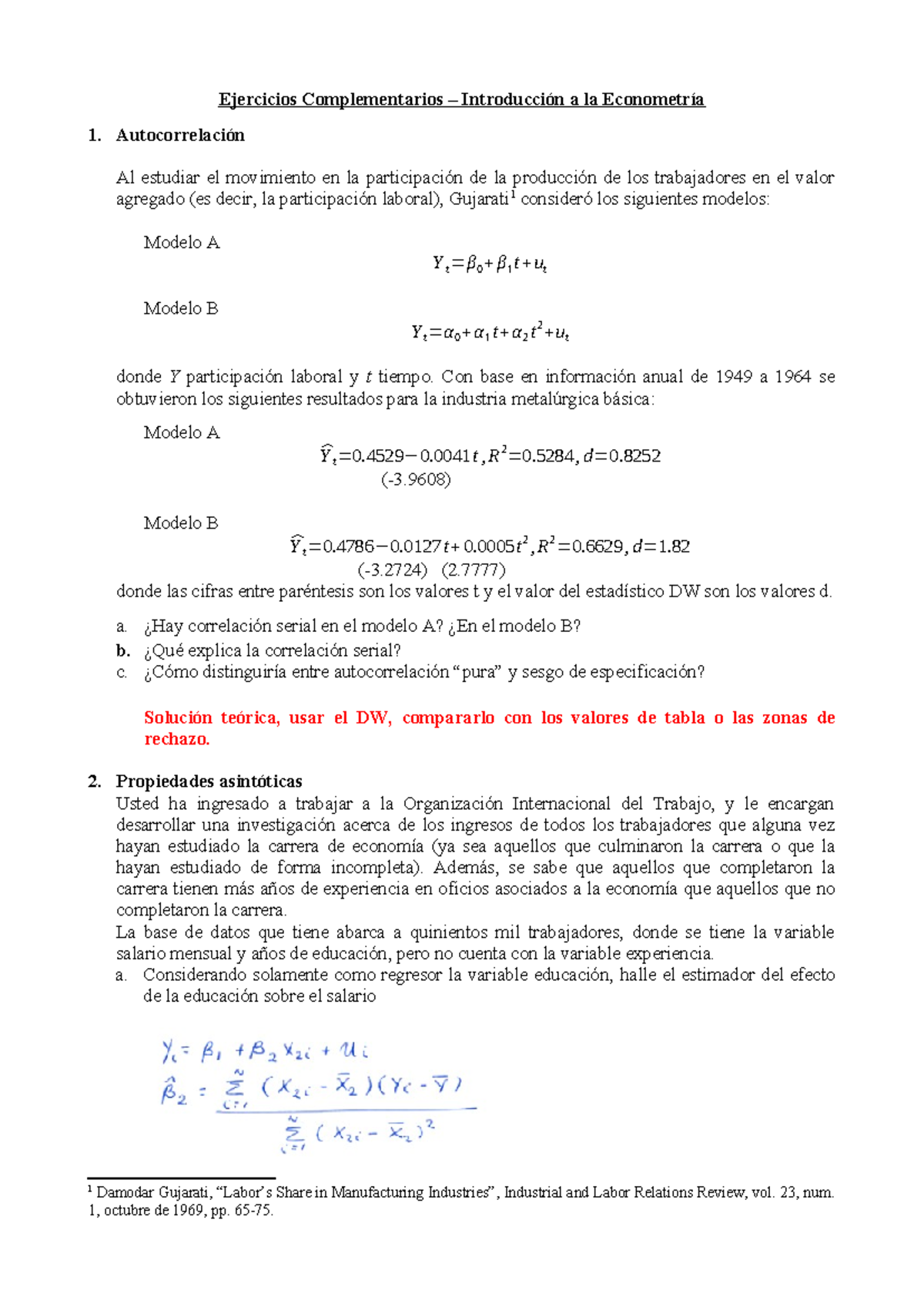 IE - Ejercicio Complementarios - 2024-0 - Solucionario - Ejercicios Complementarios ...