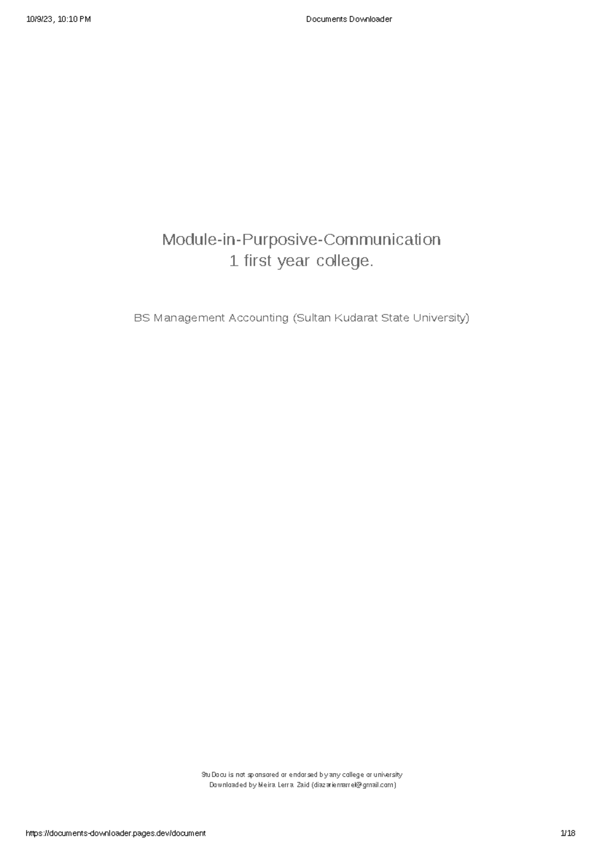 Module in Purposive Communication 1 First Year College copy - Module-in ...