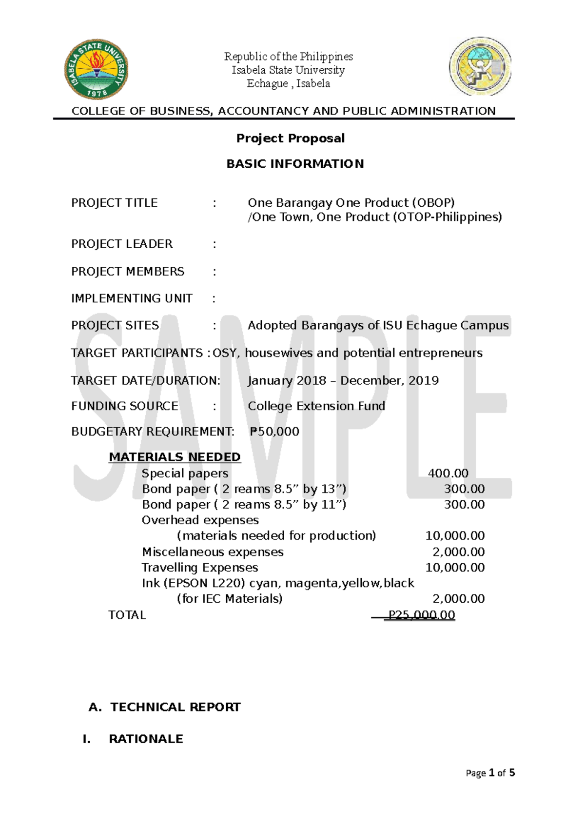 Sample Project Proposal Template Design Thinking - Republic of the ...