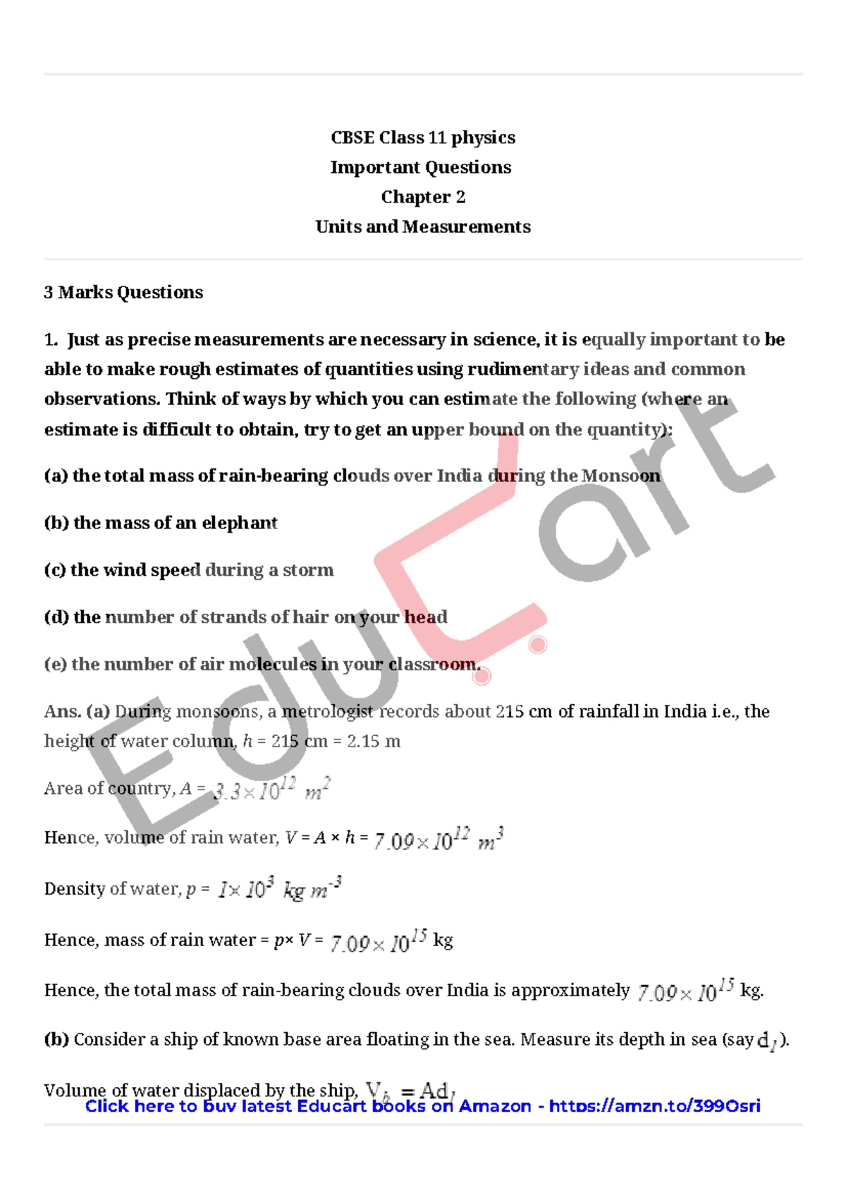 3 marks(Units and Measurements) - CBSE Class 11 physics Important ...