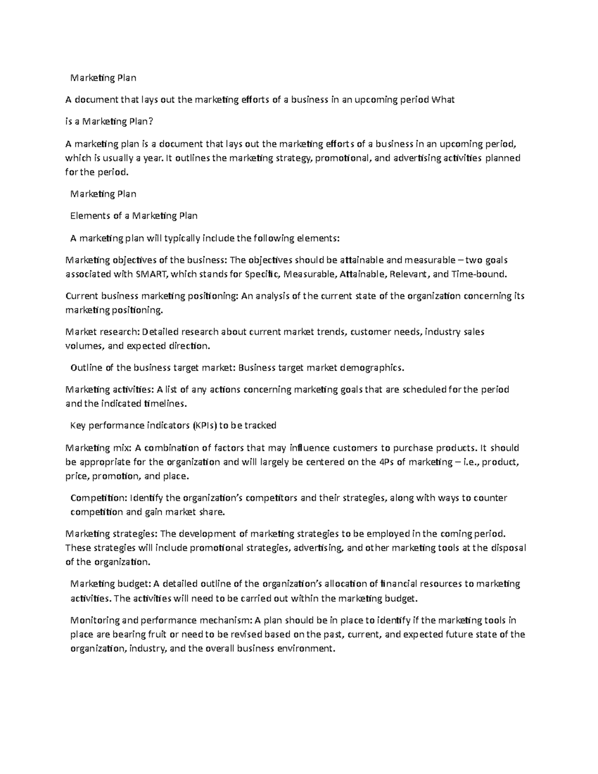 Marketing Plan - It outlines the marketing strategy, promotional, and ...