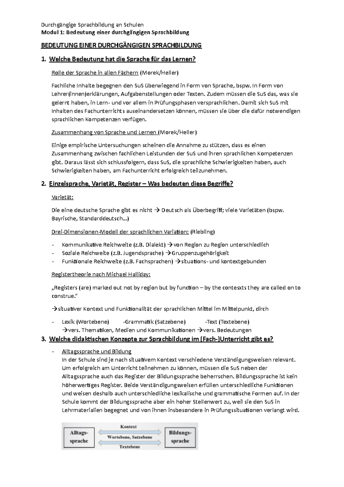 Modul 1 - bei Frau Bjegac - Durchgängige Sprachbildung an Schulen Modul ...