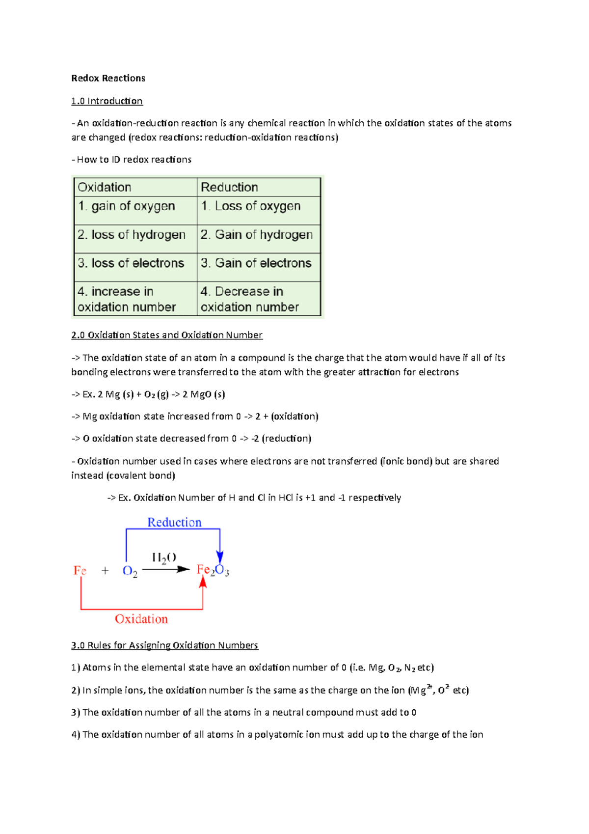 Redox Reactions - testttt - Redox Reactions 1 Introduction An oxidation ...