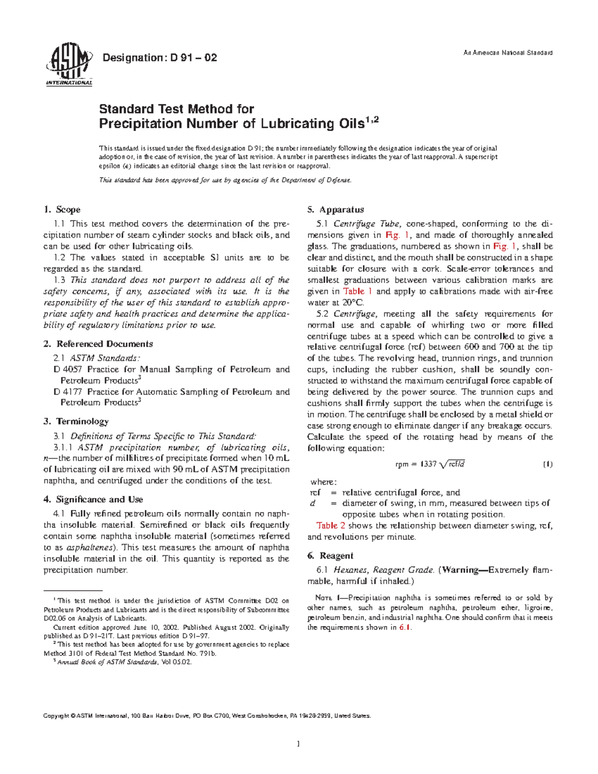 D91 - Standard Test Method for Flash Point by Tag Closed Cup Tester1 ...