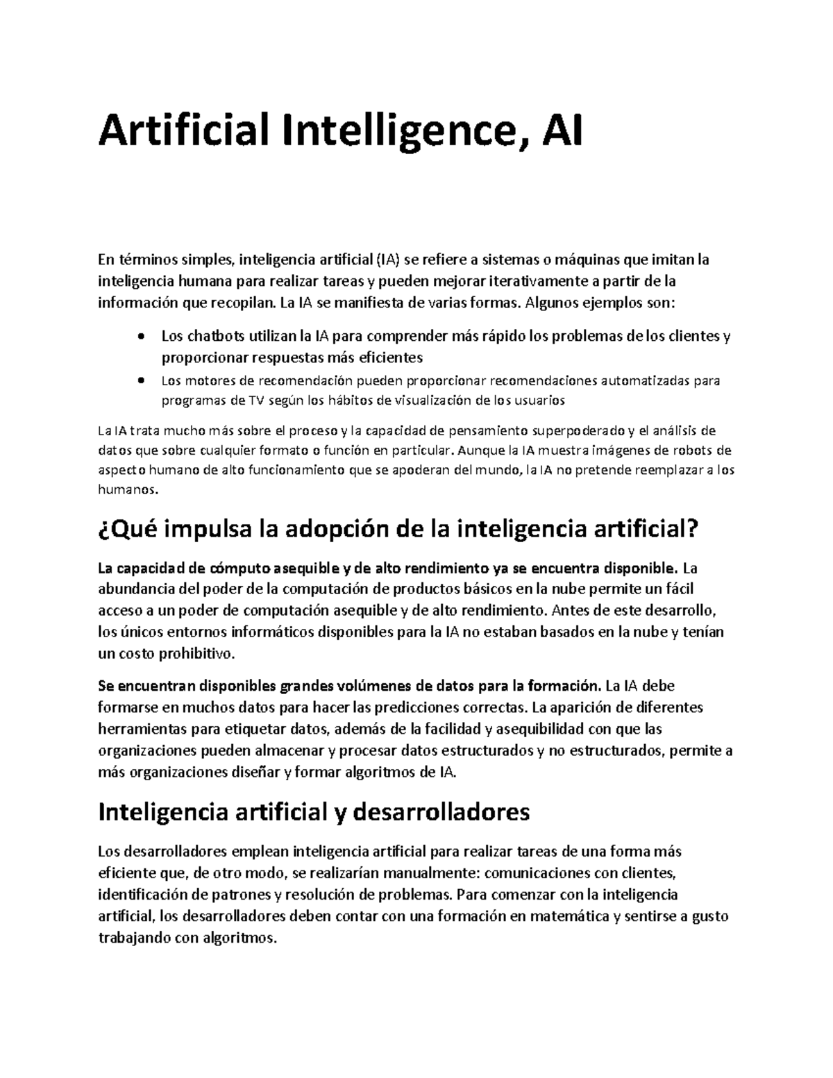 Artificial Intelligence - La IA se manifiesta de varias formas. Algunos ...