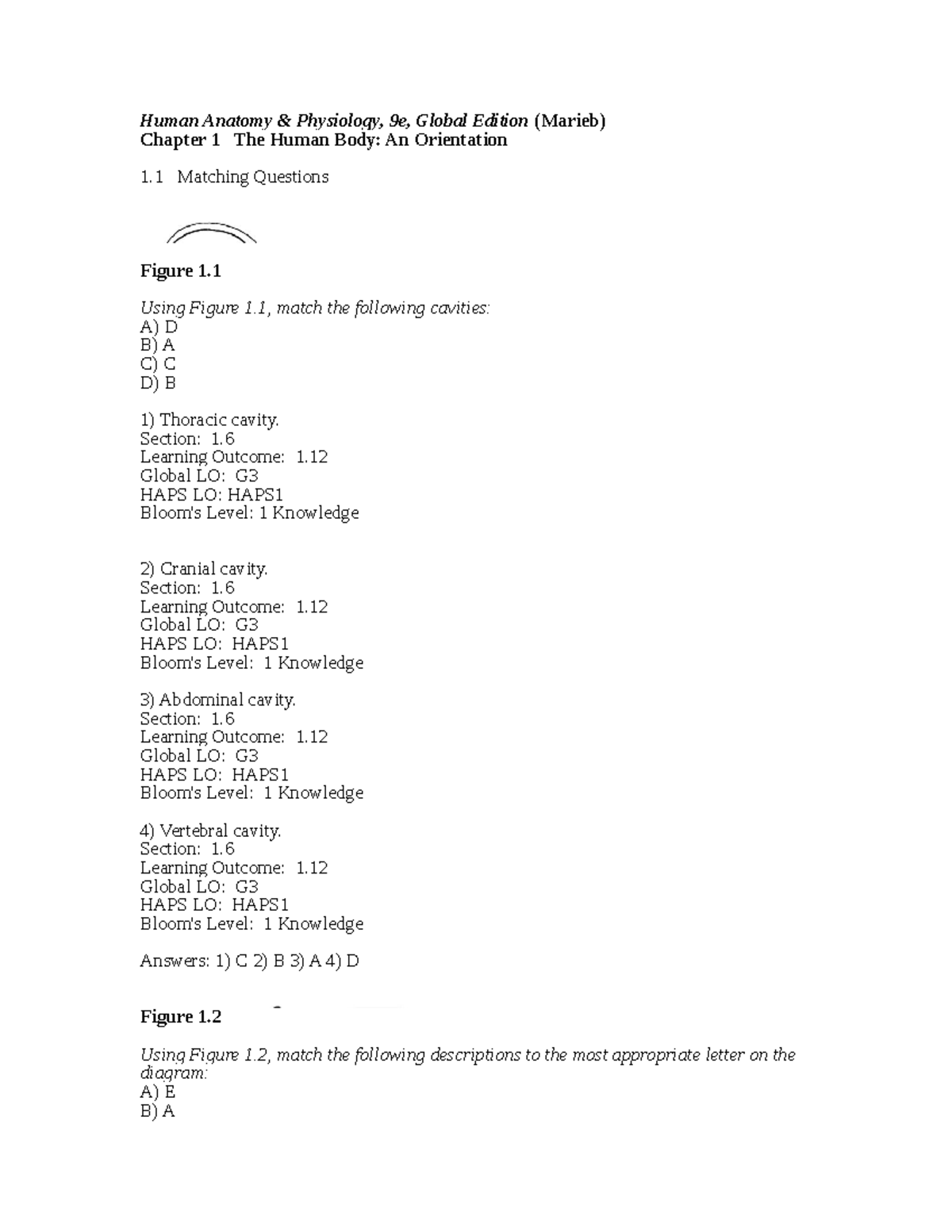 CHP 1 - test - Human Anatomy & Physiology, 9e, Global Edition (Marieb ...