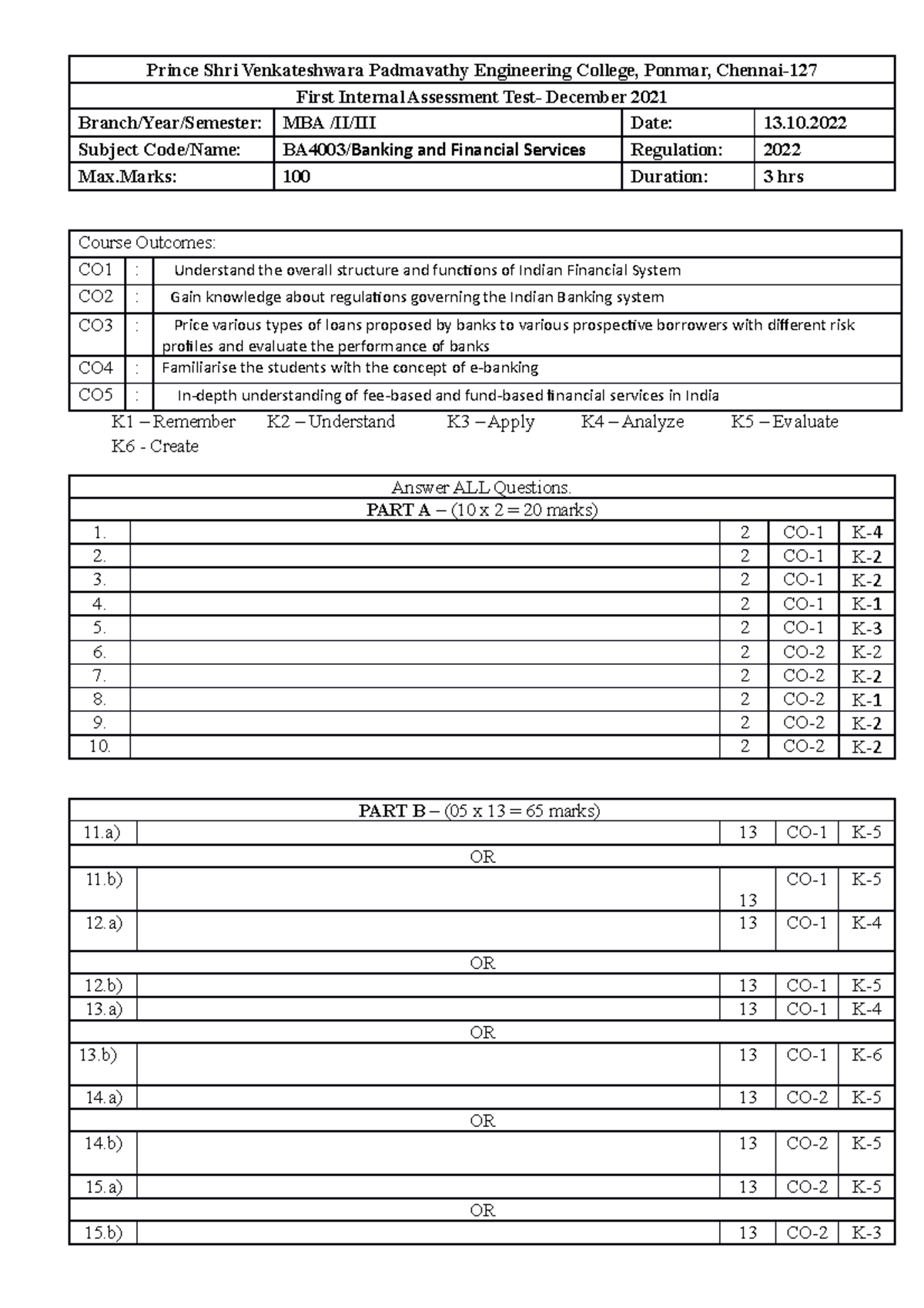 BFS IA MBA - Contains strategic management question paper - Prince Shri ...
