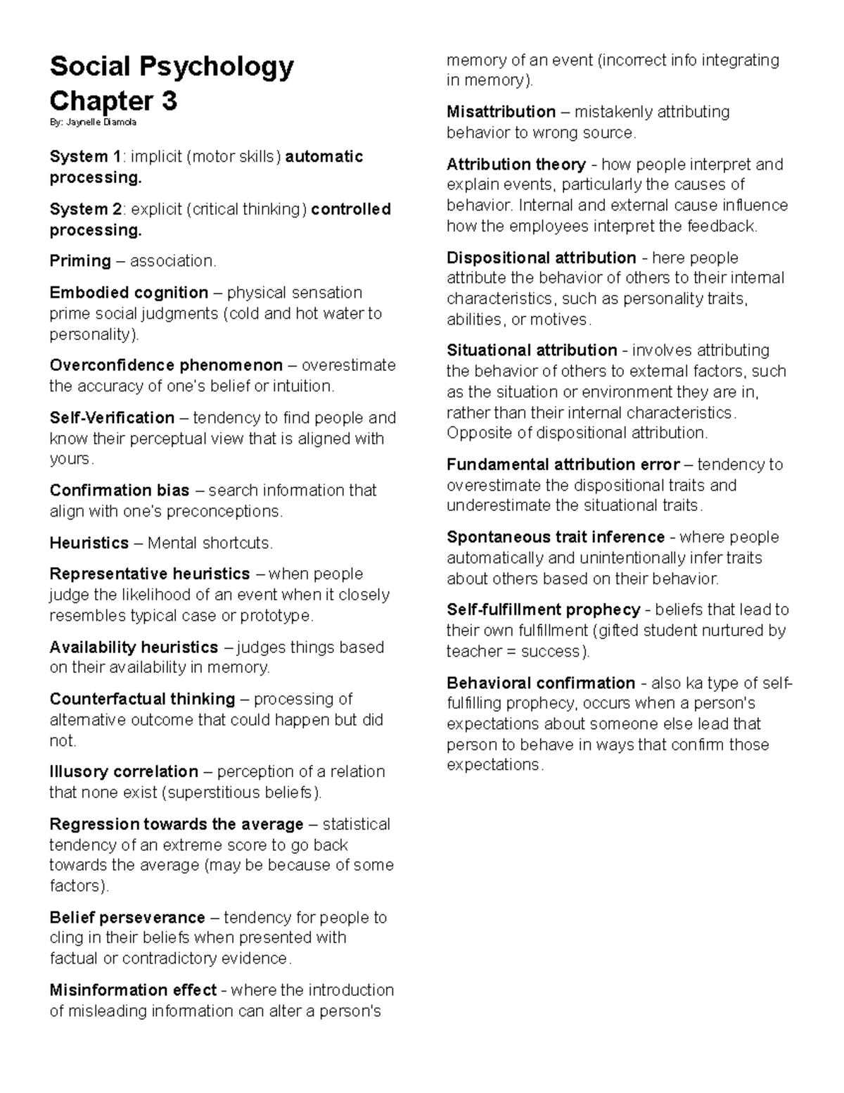 Social Psychology Chapter 3 Notes - Social Psychology Chapter 3 By ...
