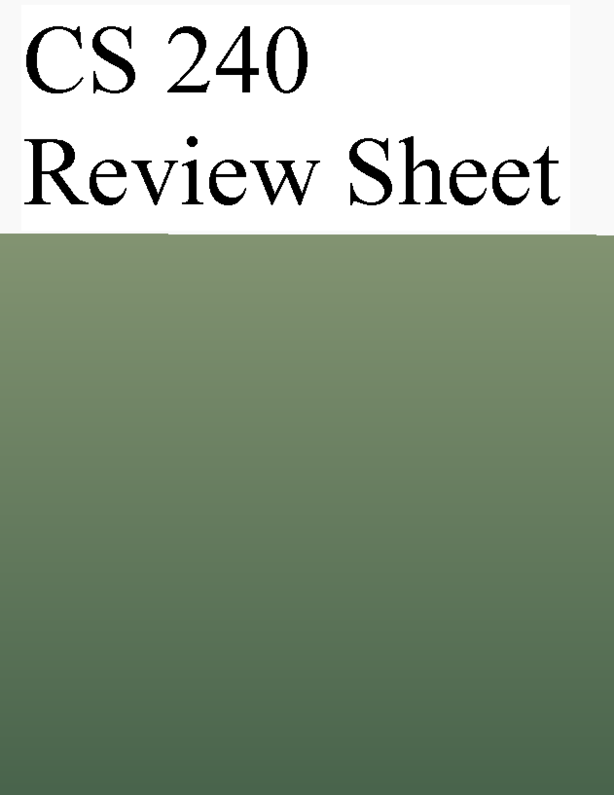 CS 240 Review Sheet - CS 240 Review Sheet Each position carries a weight which is a power of the ...
