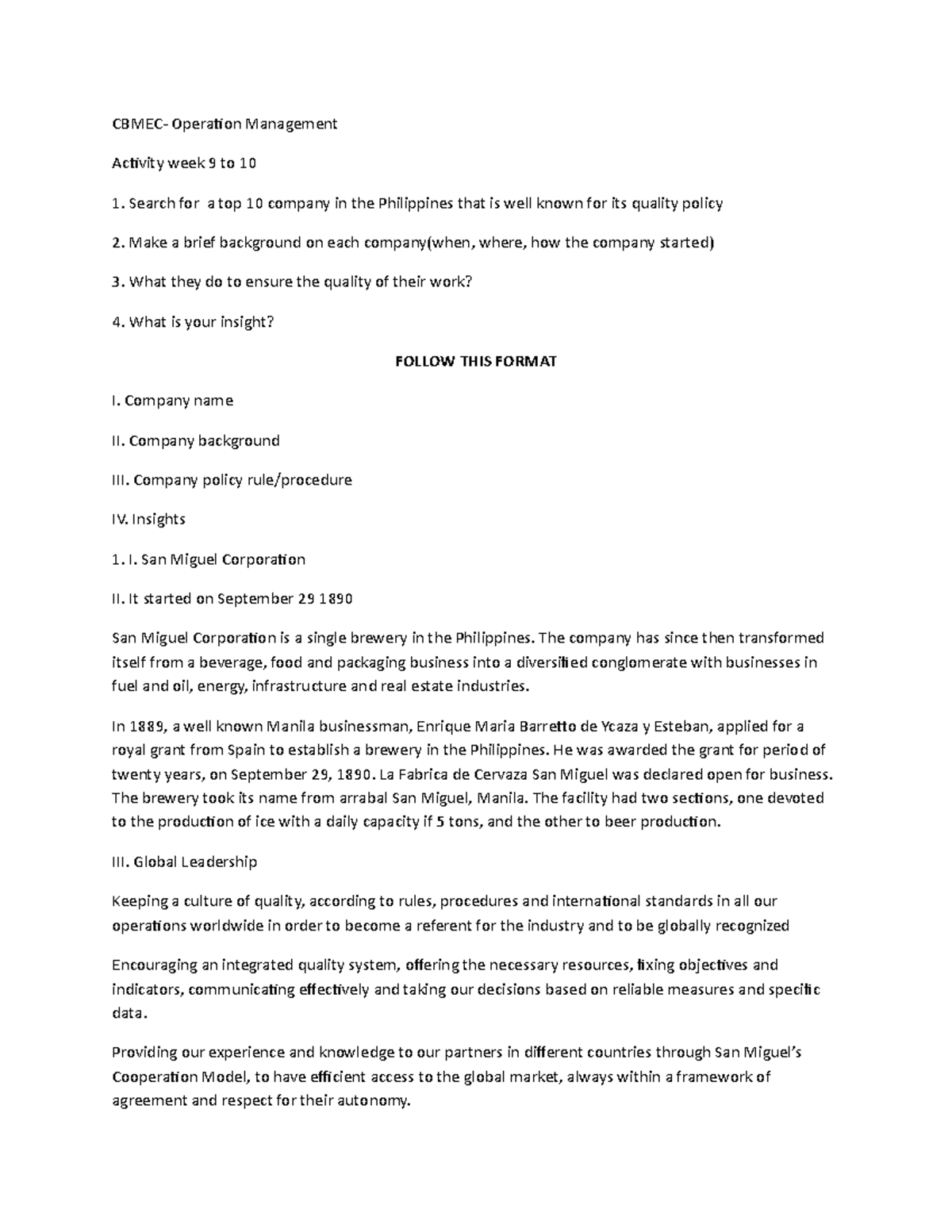 Cbmec module 4 2nd yeaR COLLEGE STUDENT - CBMEC- Operation Management ...