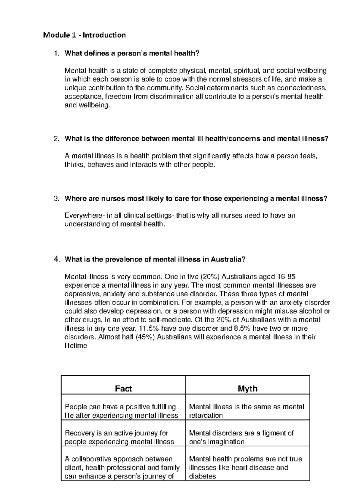Module 1 - Study notes - Quizzes - Module 1 - Introduction What defines ...