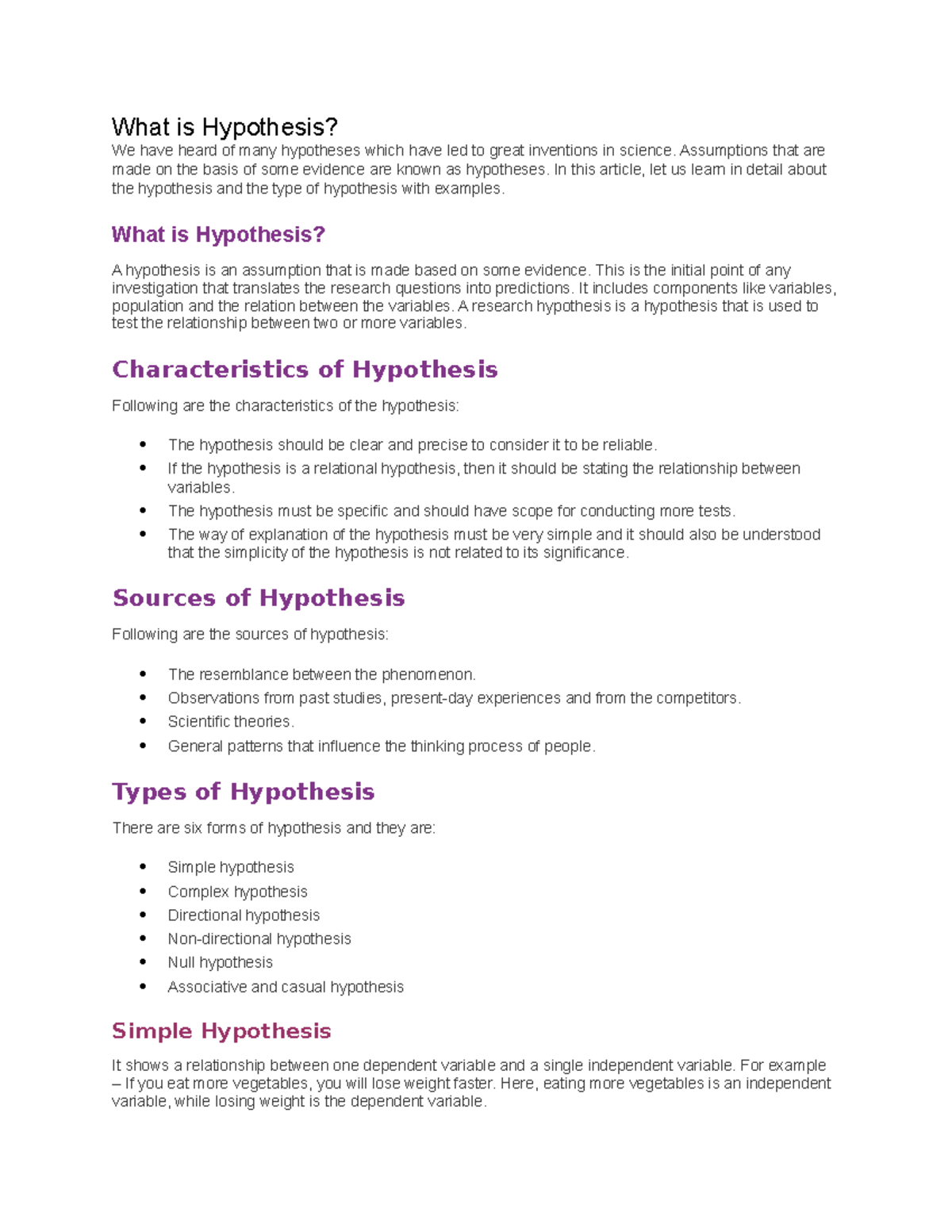 LLM answer sub 1 - Mr ram - What is Hypothesis? We have heard of many ...