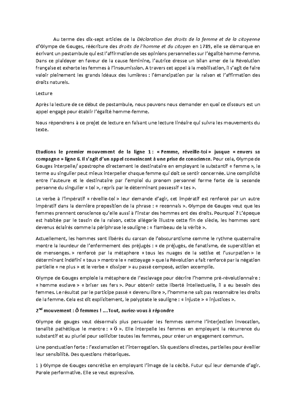 Postambule Expl linéaire - Au terme des dix-sept articles de la ...