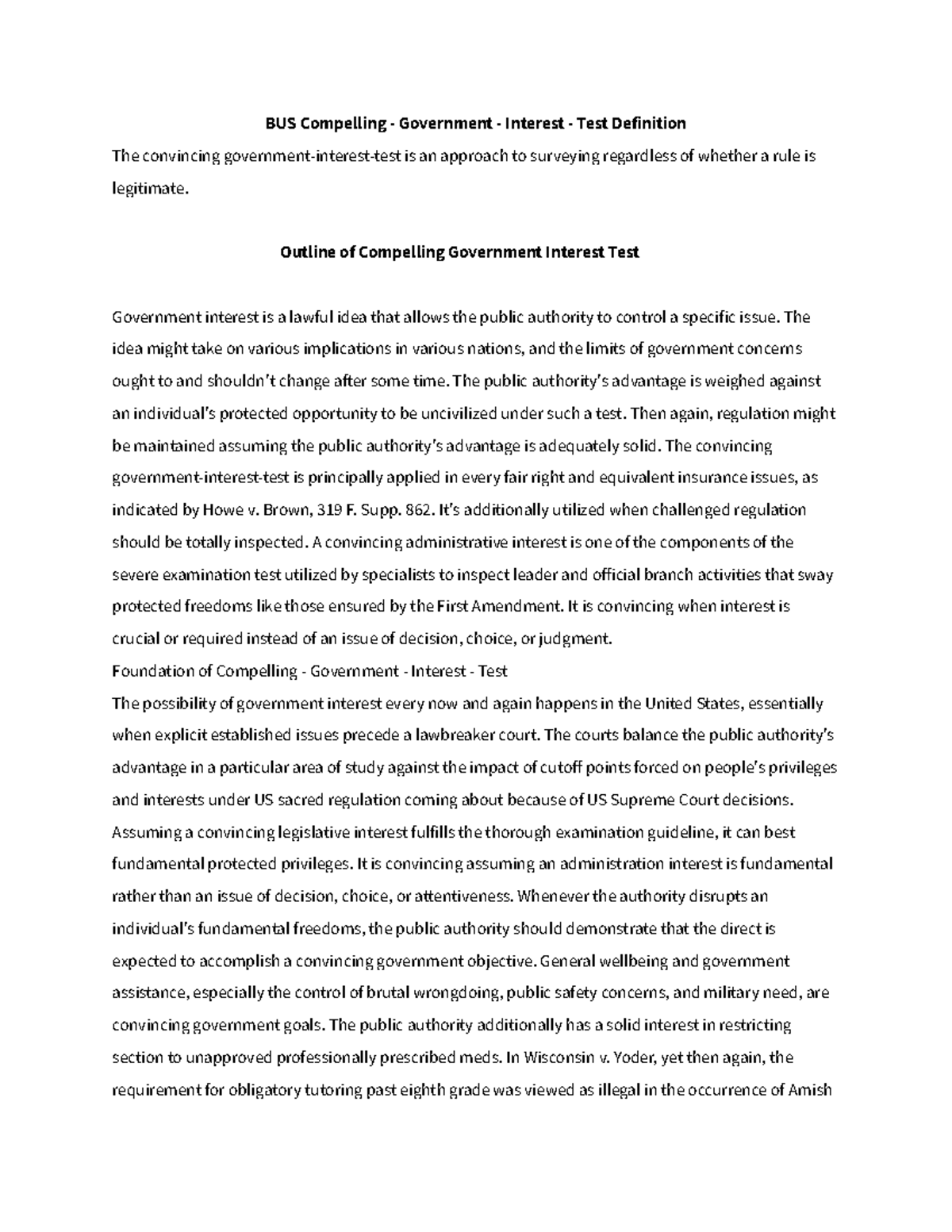 BUS1105 Compelling - Government - Interest - Test - INFO 6560 - Dal ...