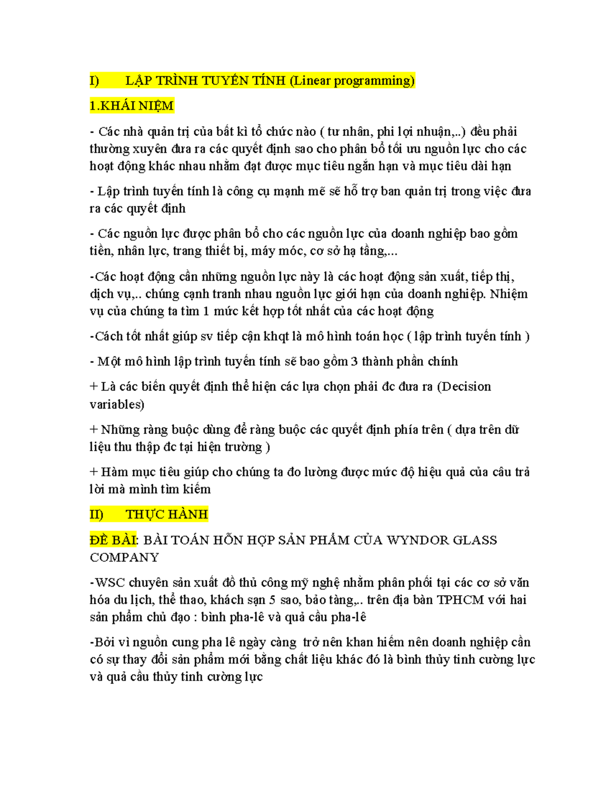 LẬP Trình TUYẾN TÍNH - jhadvja - I) LẬP TRÌNH TUYẾN TÍNH (Linear ...