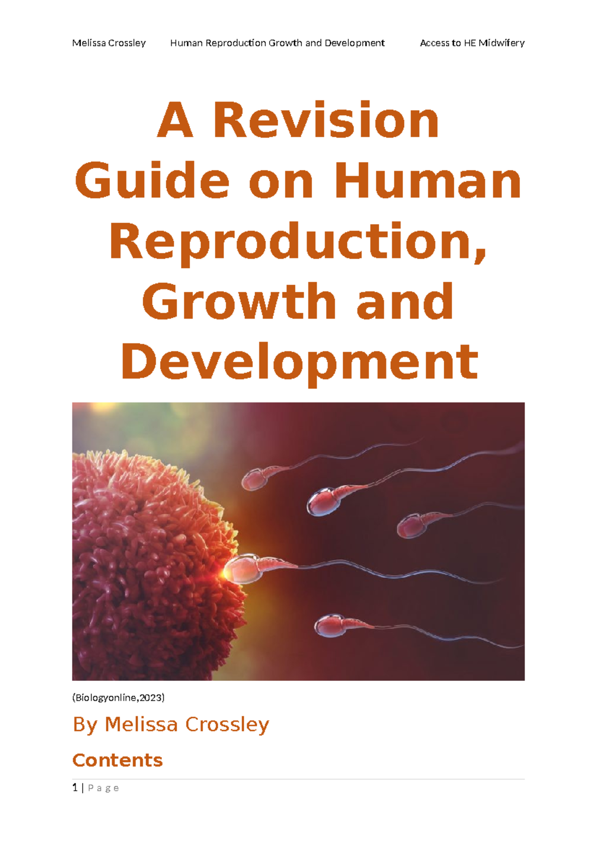 Human growth and developement - A Revision Guide on Human Reproduction ...