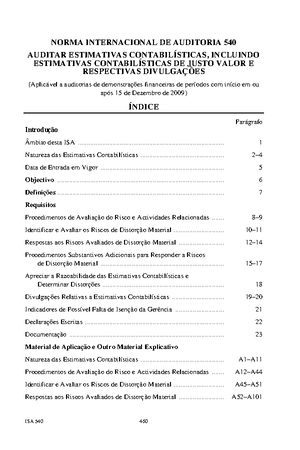 A024 2012 Iaasb Handbook ISA 501 PT - AUDITORIA NORMA INTERNACIONAL DE ...
