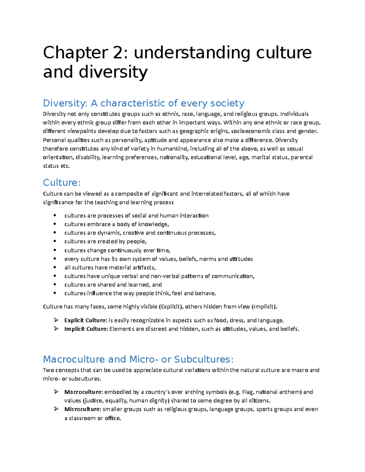 Chapter 2 - MCE - Chapter 2: understanding culture and diversity ...