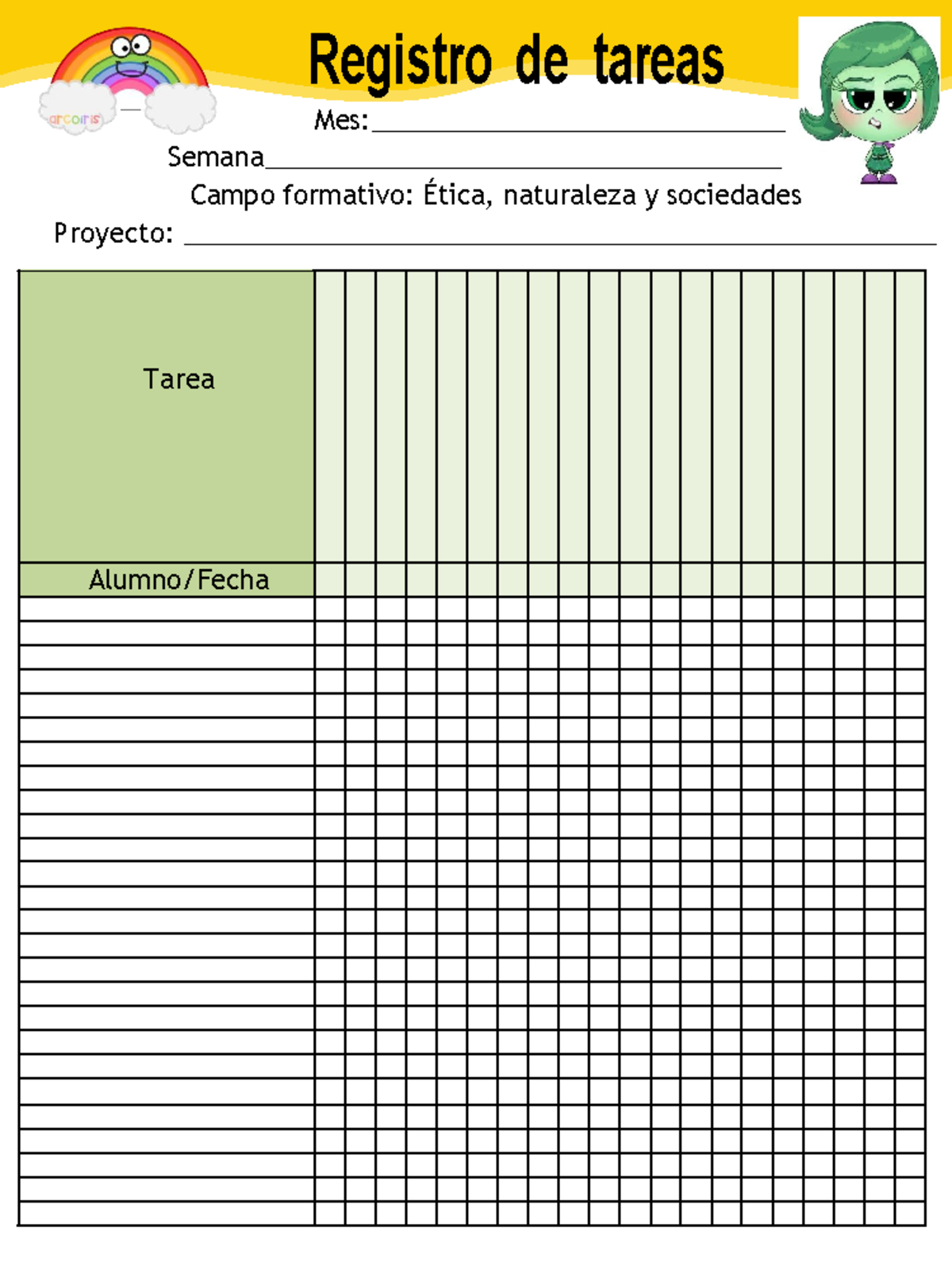 Registro DE Tareas Y Trabajos - Registro de tareas Mes ...
