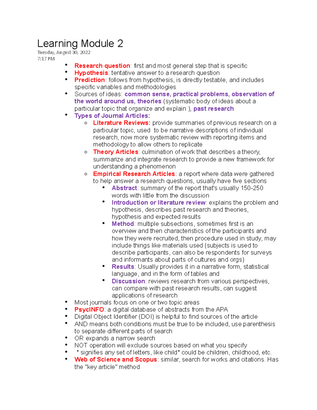 Learning Module 2 - Lecture notes from research design and analysis for ...