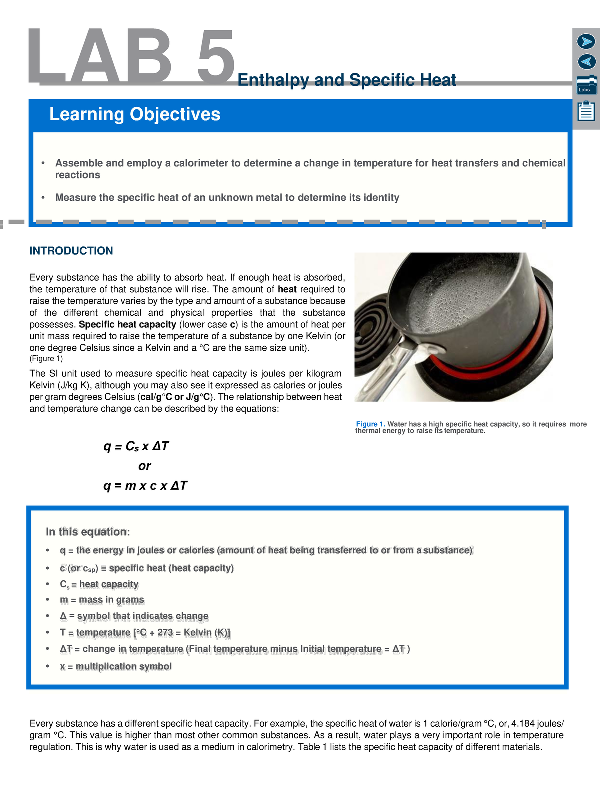 05 Enthalpy Introduction F23 - LAB 5Enthalpy and Specific Heat Assemble ...