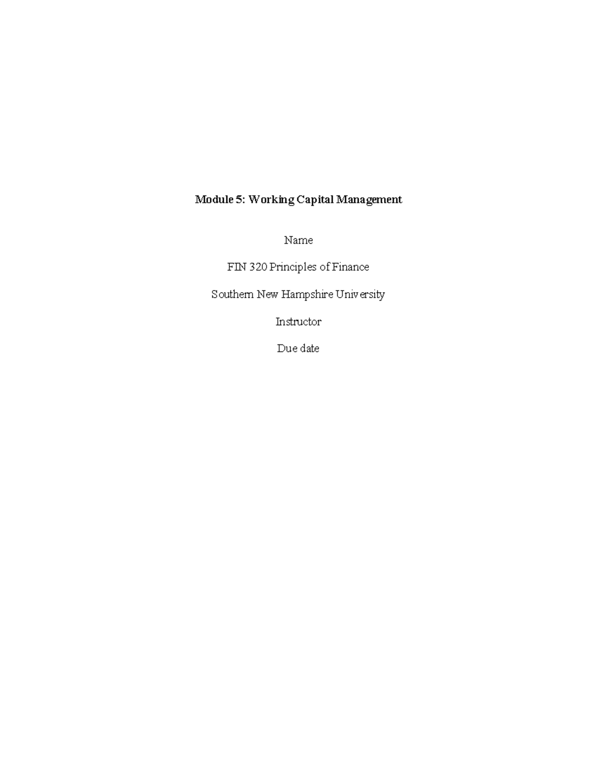 Fin320 mod 5-1 Johnson and Johnson - Module 5: Working Capital ...