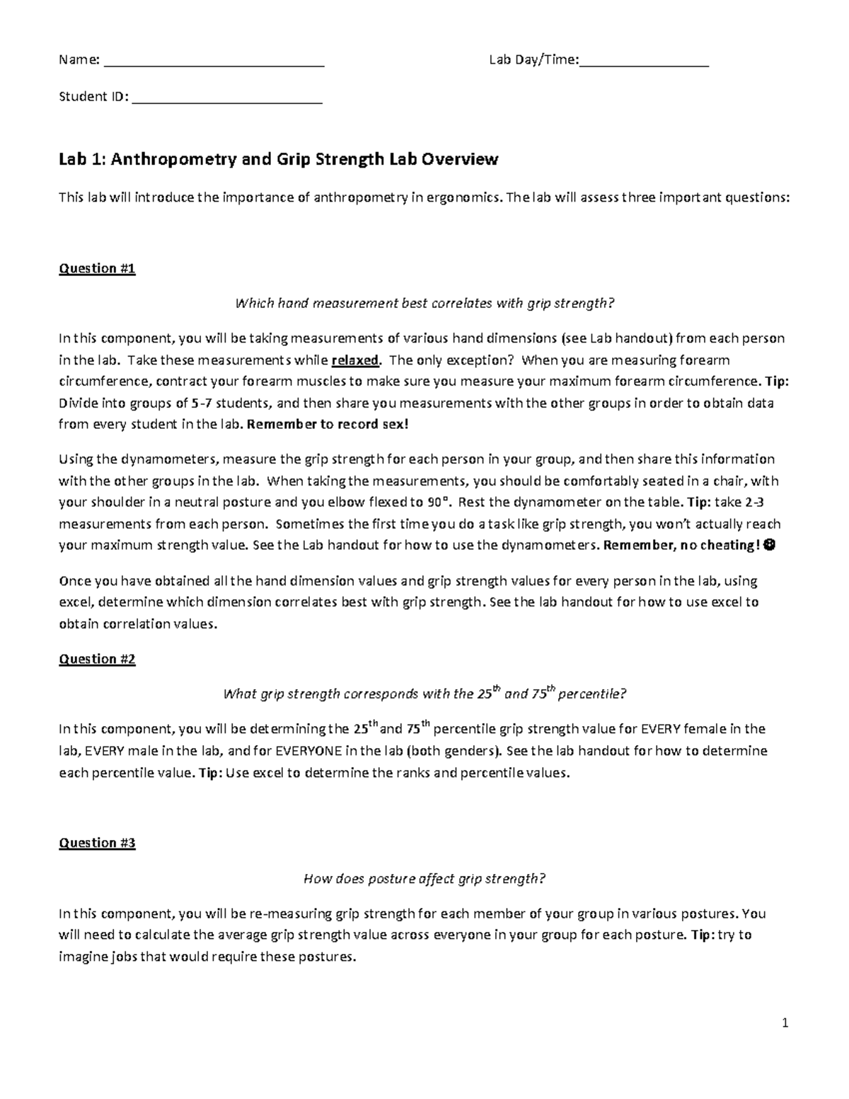 Lab 1 handout - lab 1 info - Student ID: _________________________ Lab ...