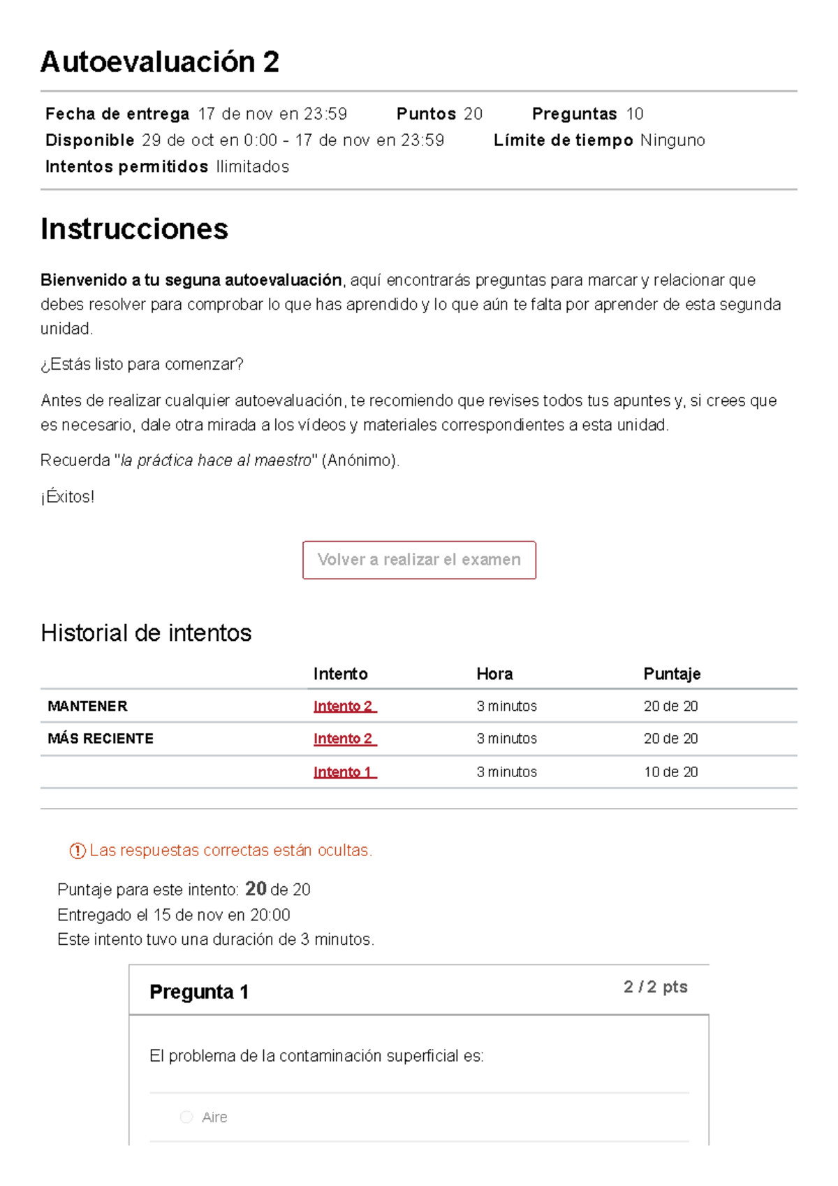 Autoevaluación 2 Gestion DEL Medio Ambiente (49246) - Autoevaluación 2 Fecha de entrega 17 de ...
