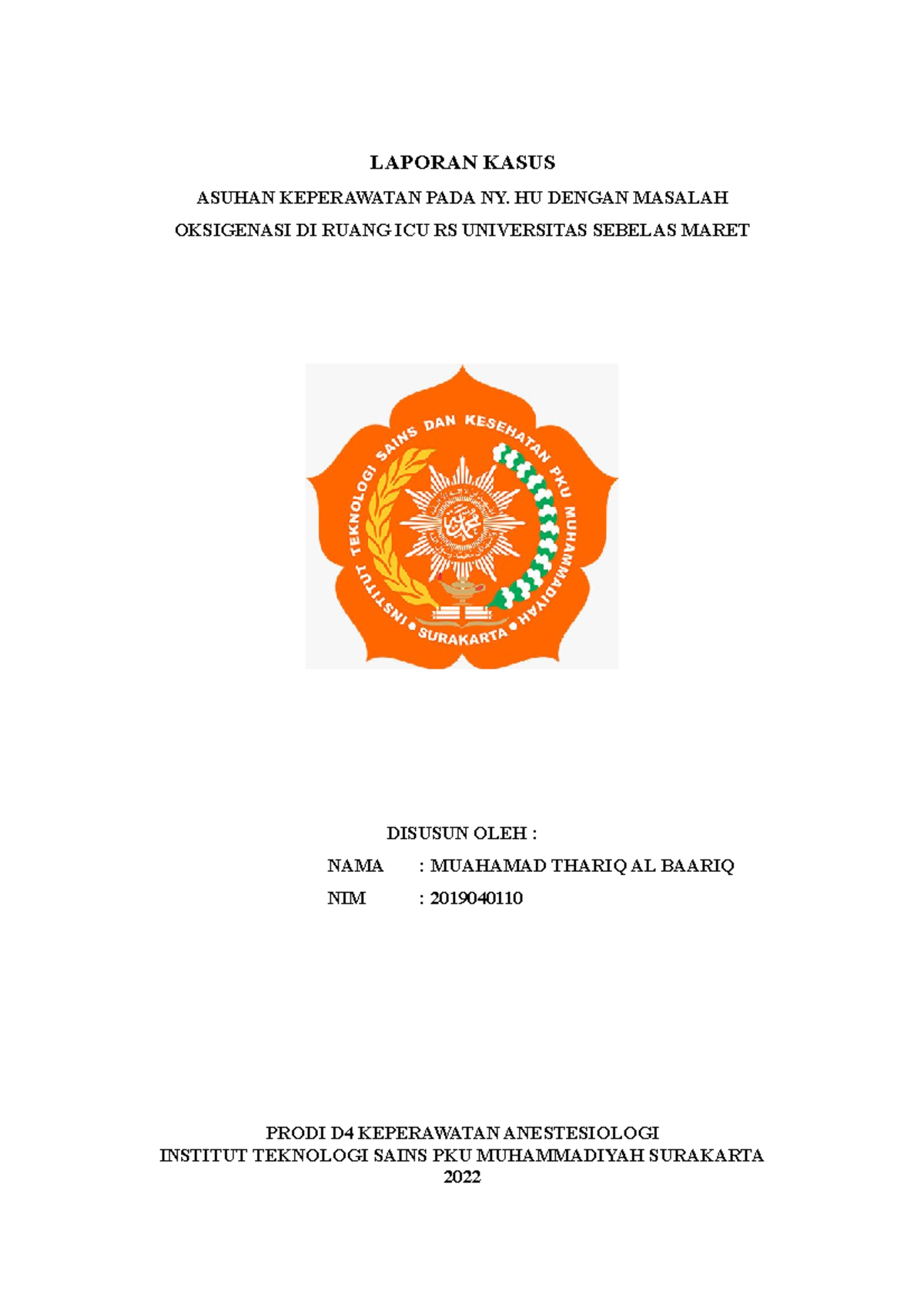 Askep Oksigenasi - LAPORAN KASUS ASUHAN KEPERAWATAN PADA NY. HU DENGAN ...