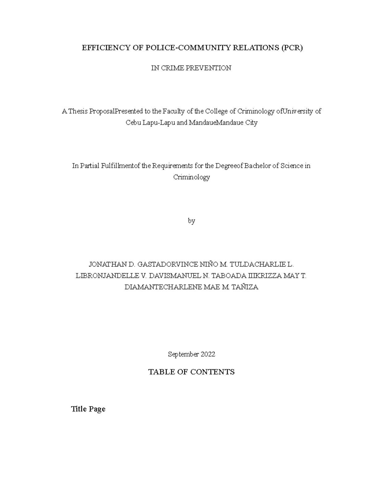 Ilide - ghghdf - EFFICIENCY OF POLICE-COMMUNITY RELATIONS (PCR) IN ...