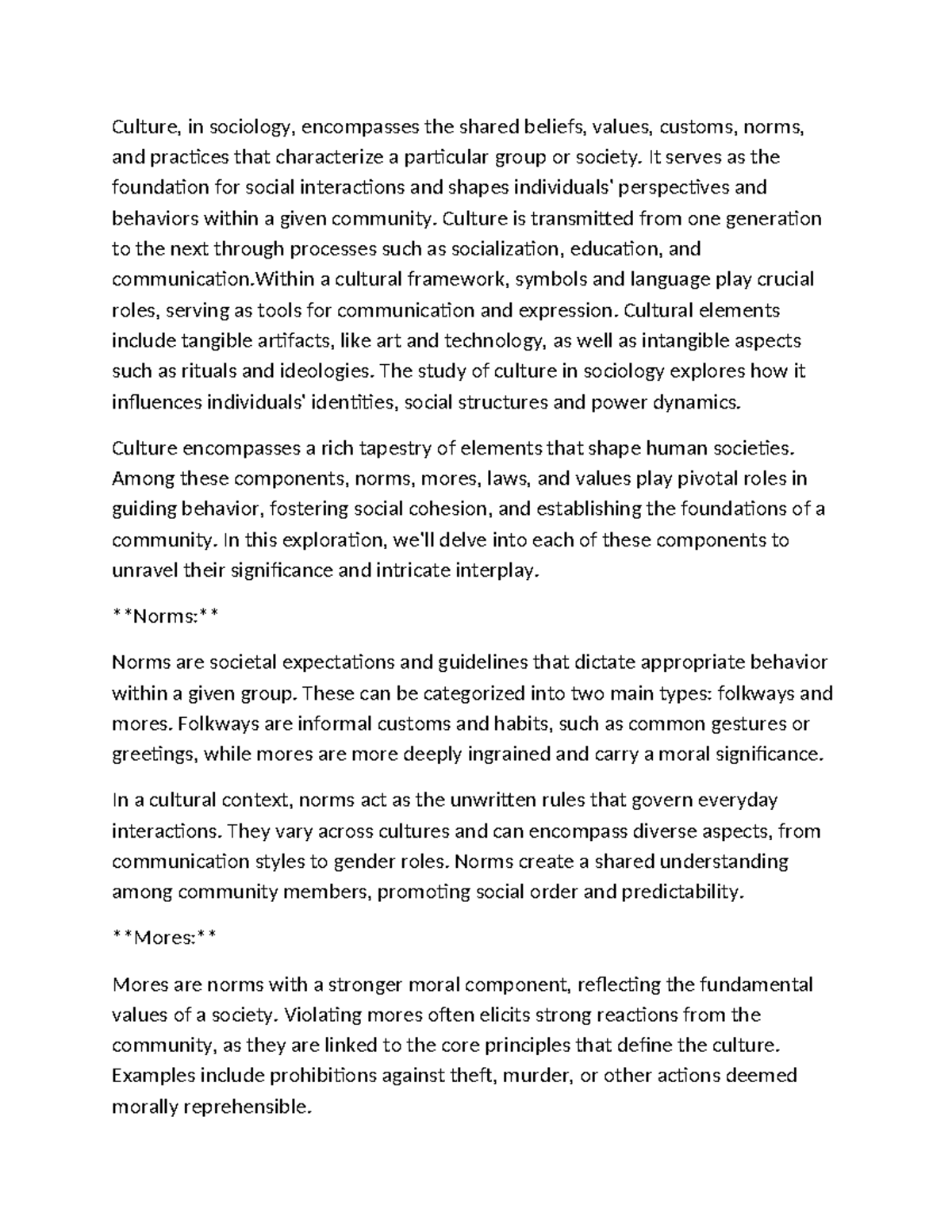 Culture, in soc-WPS Office - Culture, in sociology, encompasses the ...