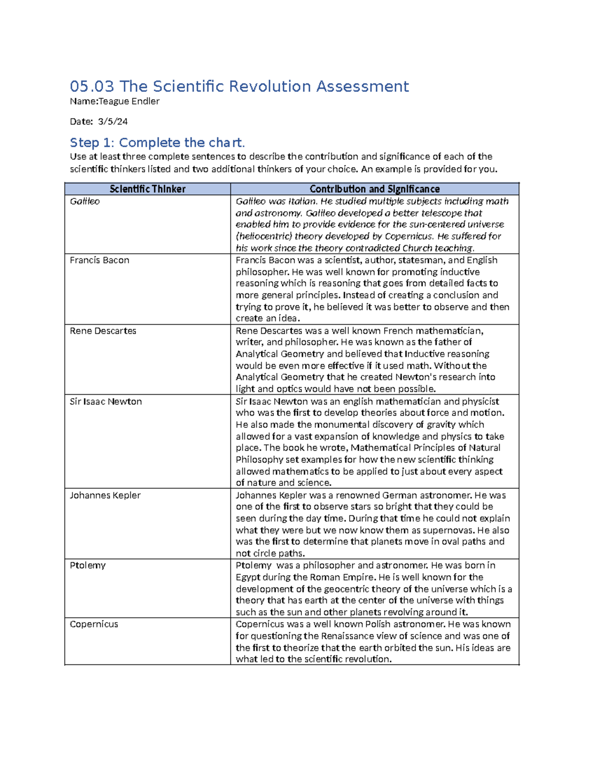 The scientific revolution wh yourname - 05 The Scientific Revolution ...