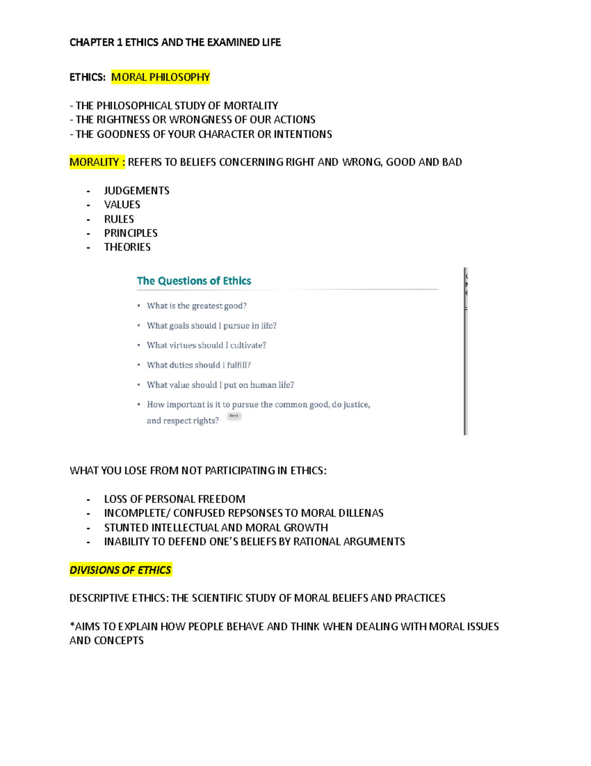 Chapter 1 PHI - CRITICAL THINKING - ETHICS: MORAL PHILOSOPHY - THE ...