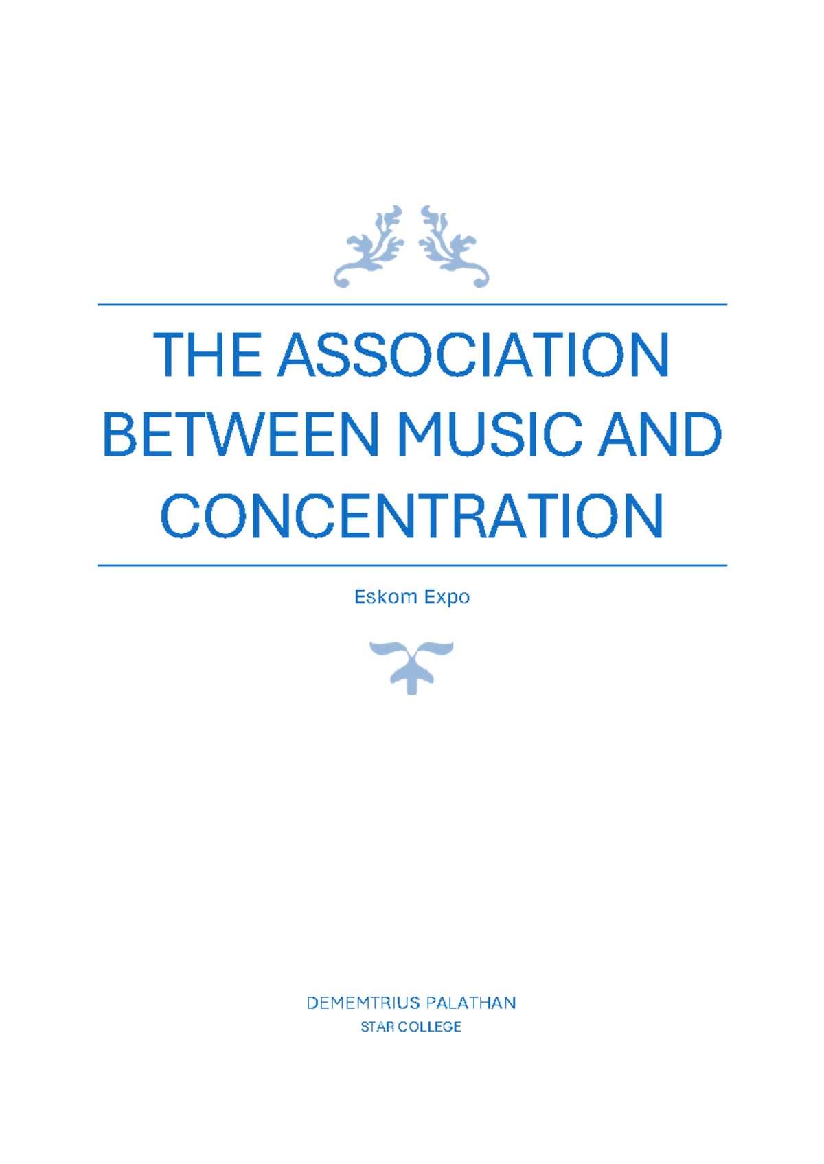 The association of music and concentration - THE ASSOCIATION BETWEEN ...
